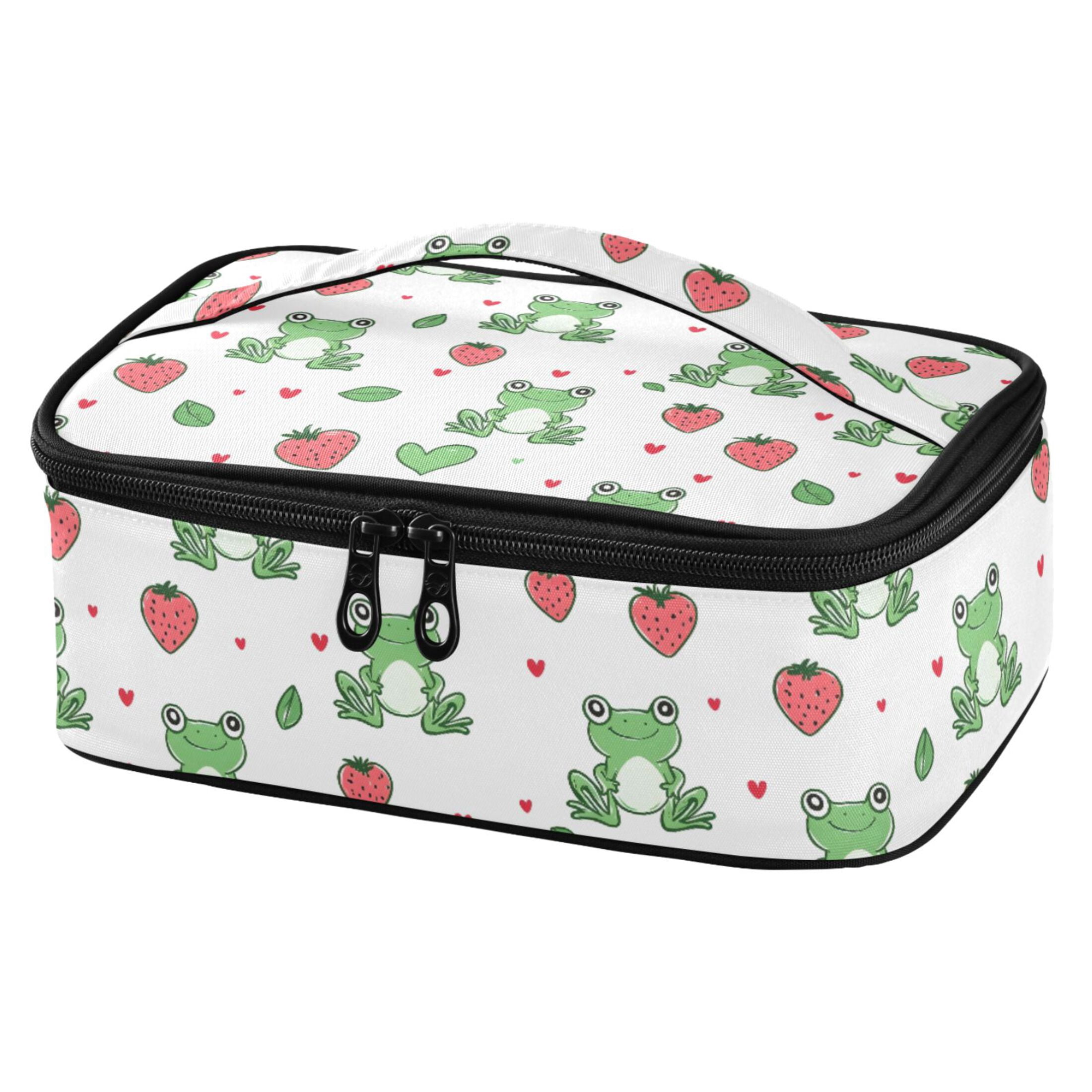 ALAZA Frog Strawberry Lunch Box Insulated Cooler Tote Bag Reusable ...