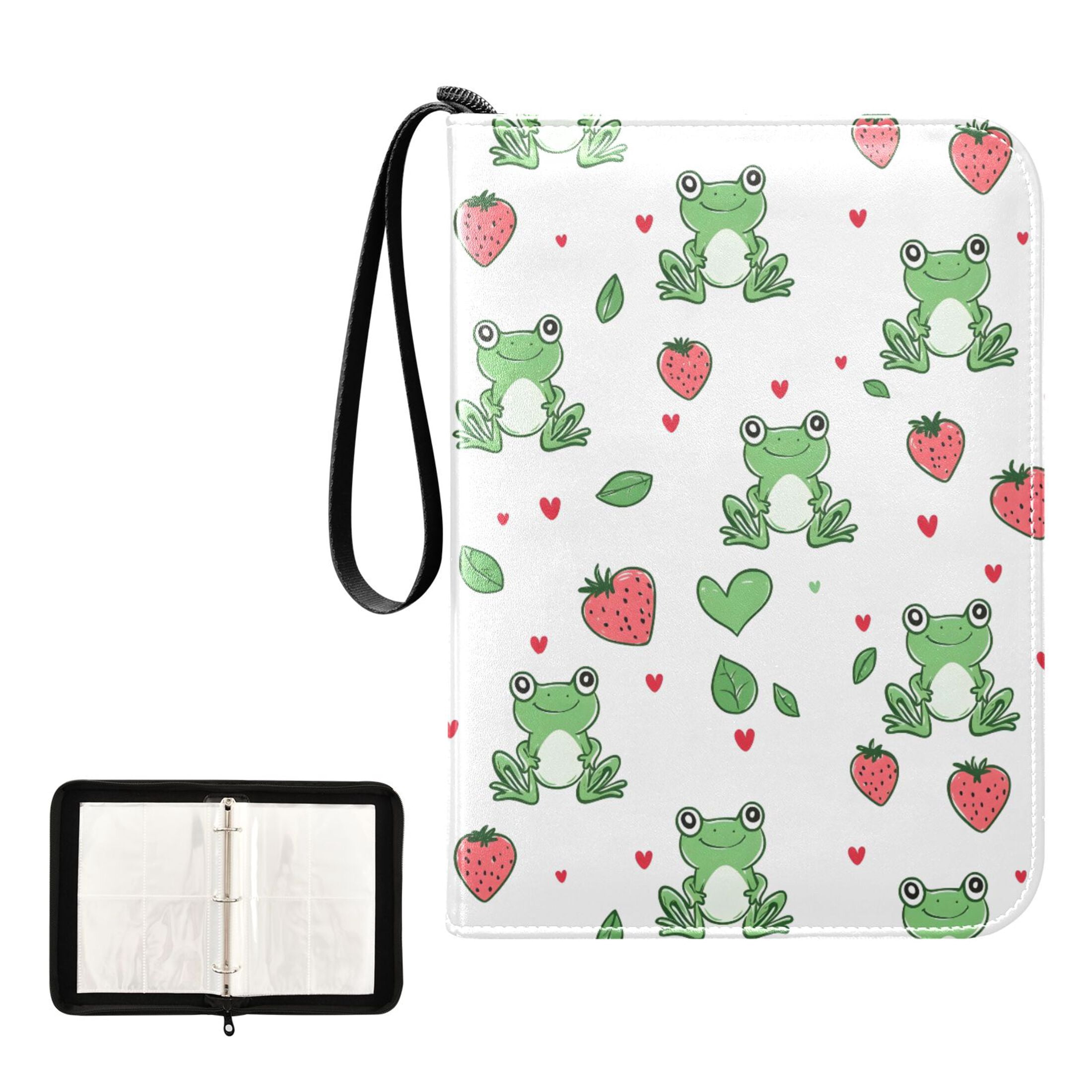 ALAZA Frog Strawberry Trading Card Binder 4 Pocket Cards Collection ...