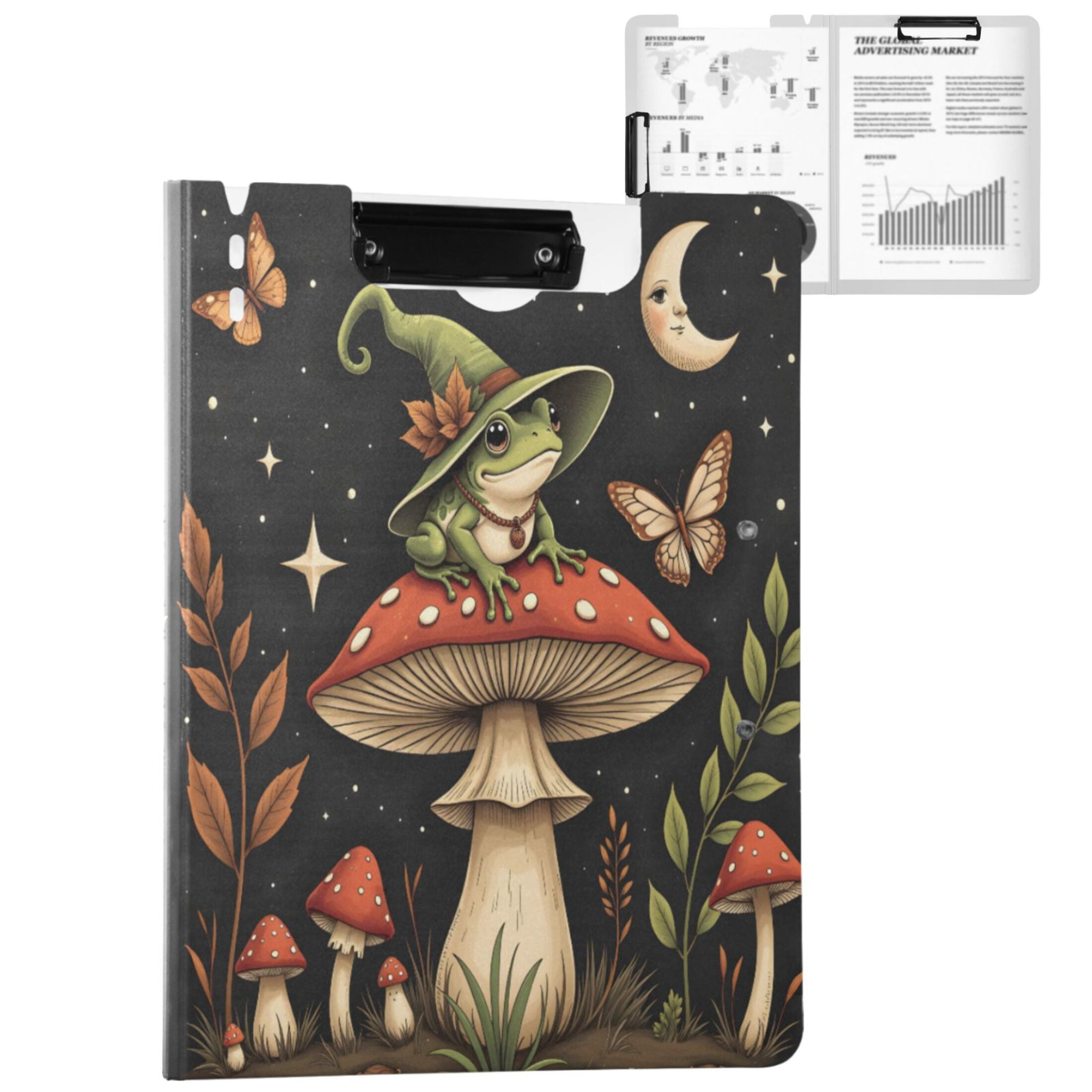 ALAZA Frog on Mushroom A4 Foldable Clipboard 360 Degree Folder Binder ...