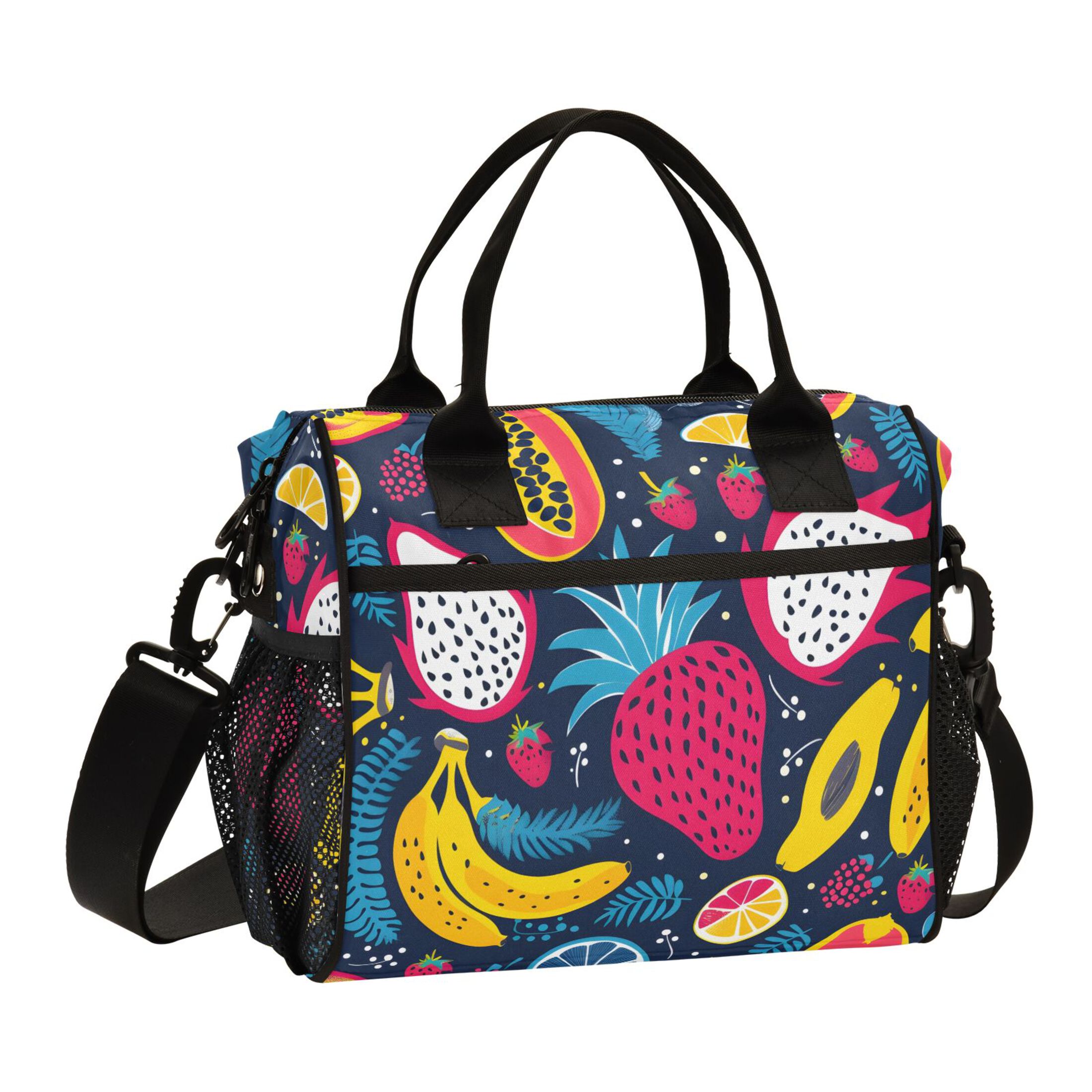 ALAZA Fruit Banana Insulated Lunch Bag Reusable Tote Box Adjustable ...