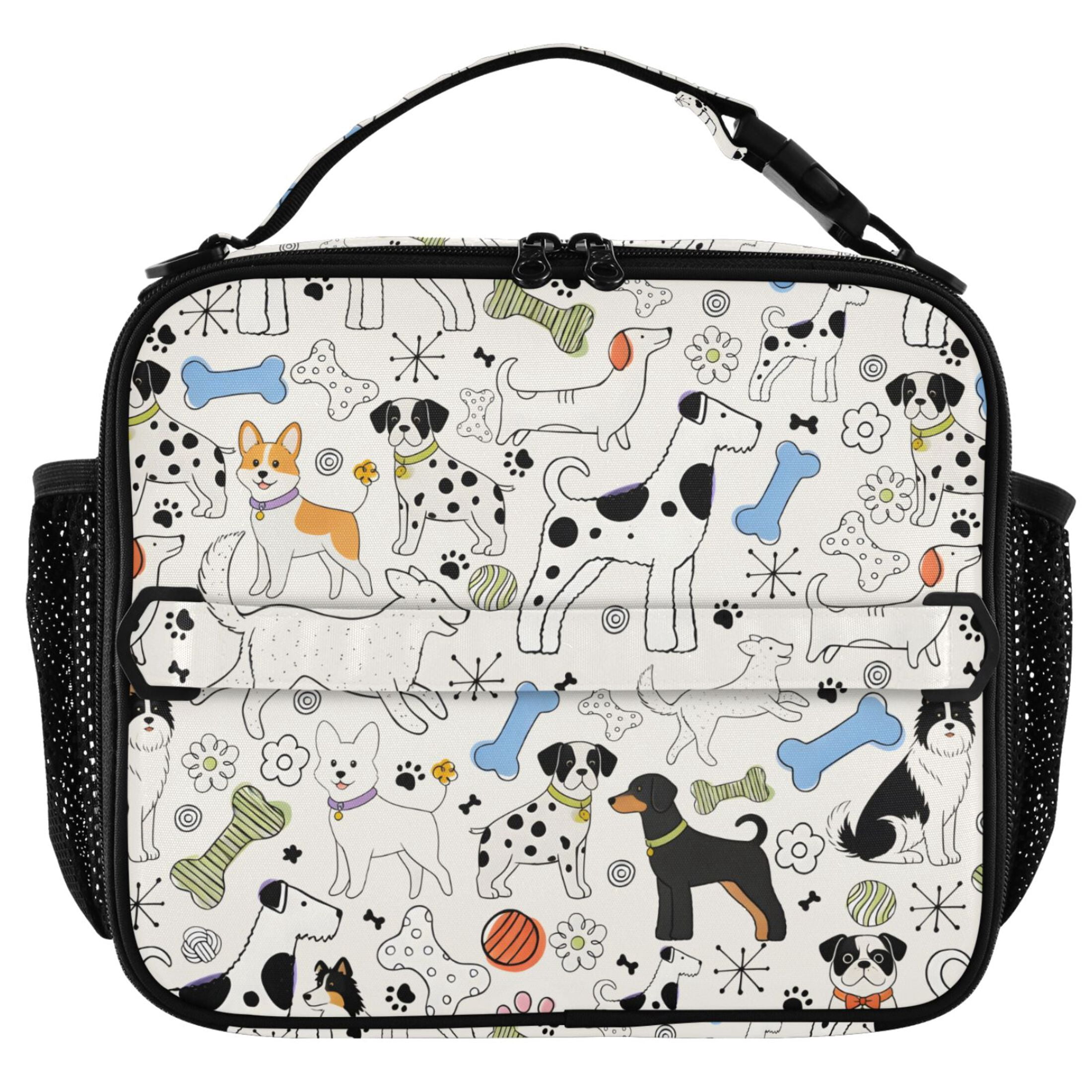 ALAZA Funny Cartoon Dogs Insulated Lunch Box Lunch Bag Cooler Tote with ...