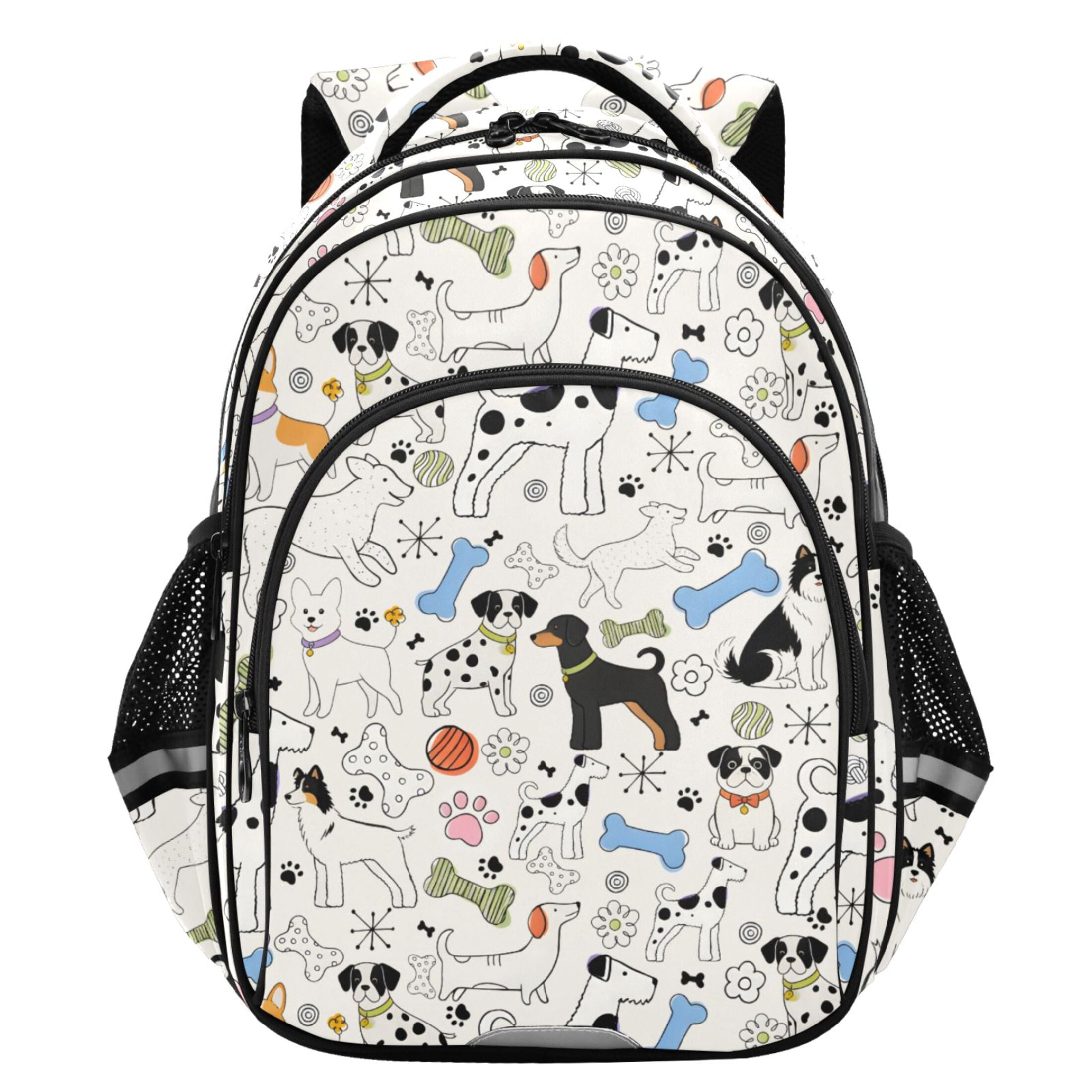 ALAZA Funny Cartoon Dogs School Backpack Elementary Bag Student Bookbag ...