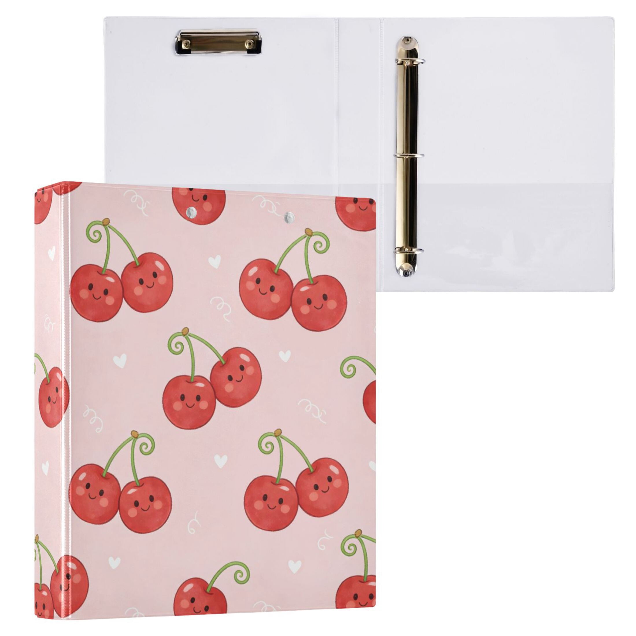 ALAZA Funny Cherry Hardcover 3 Ring Binder 1.5" D-Rings with Interior ...