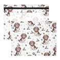 ALAZA Funny Dog Berry Pattern Pencil Pouch 3 Ring Binder with Clear ...