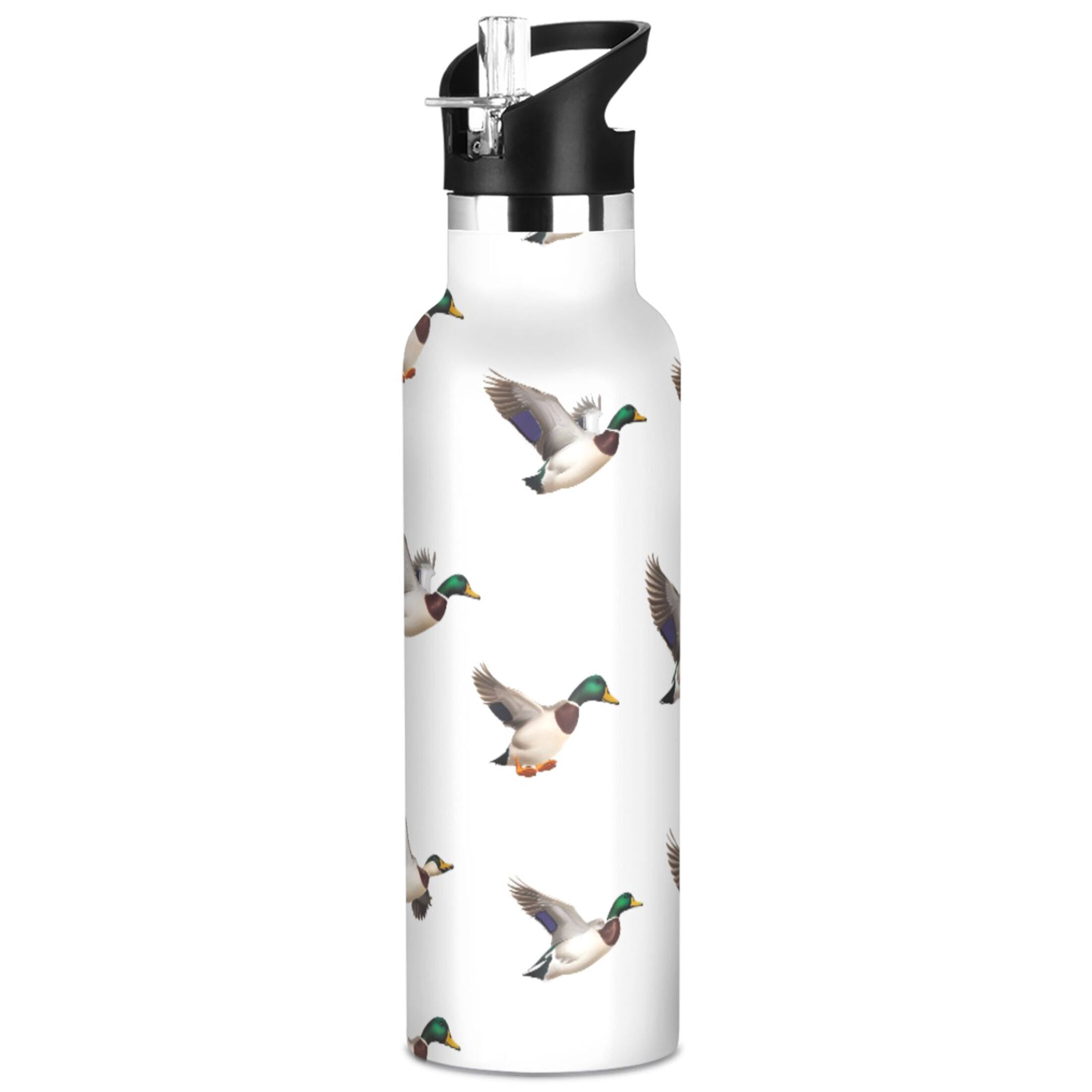 ALAZA Funny Flying Ducks Pattern Stainless Steel Water Bottle Vacuum ...