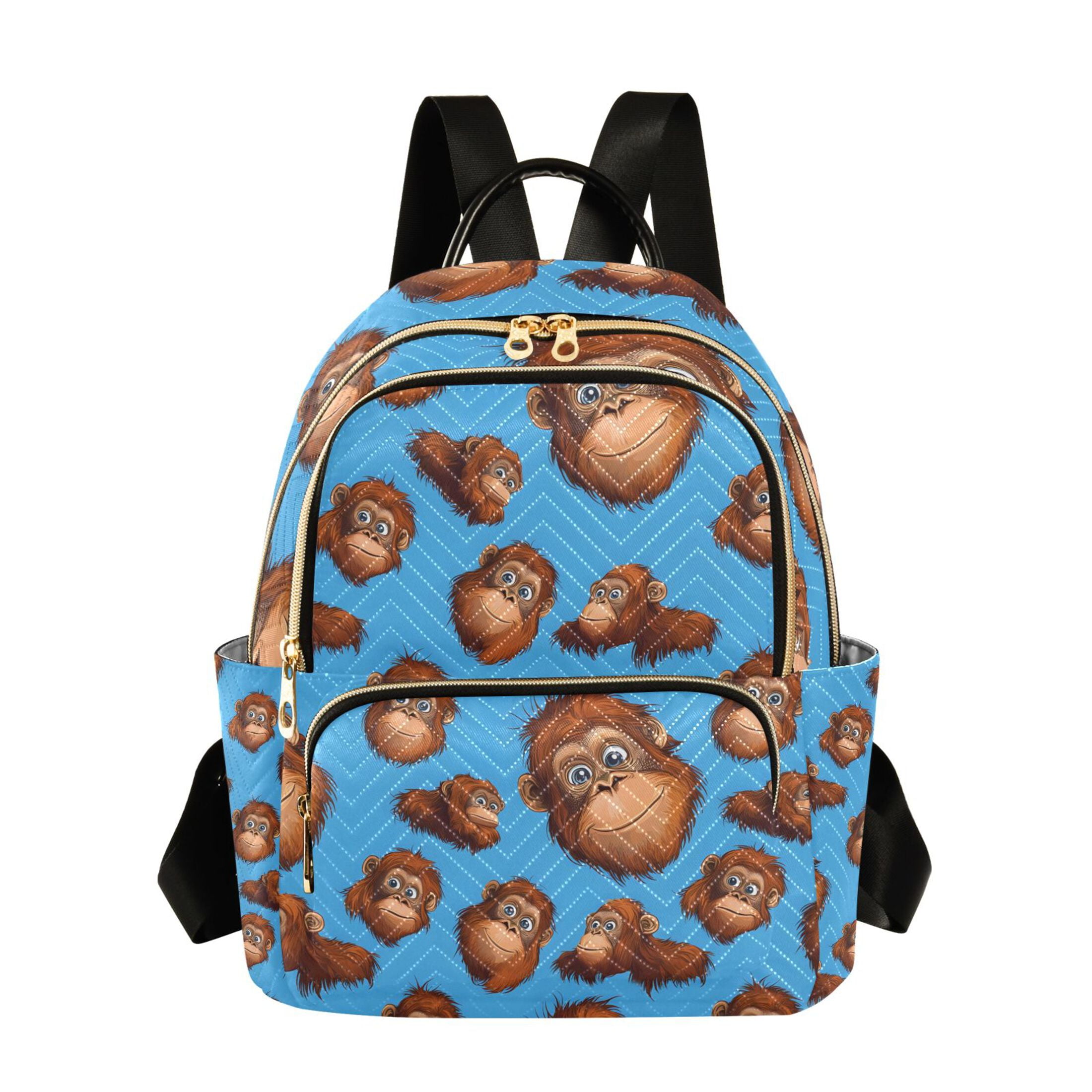 ALAZA Funny Gorillas Blue Womens Travel Laptop Backpack Large Daypack ...