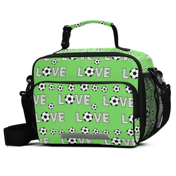 ALAZA Funny Love Football Lunch Box Insulated Cooler Bag Reusable Tote ...