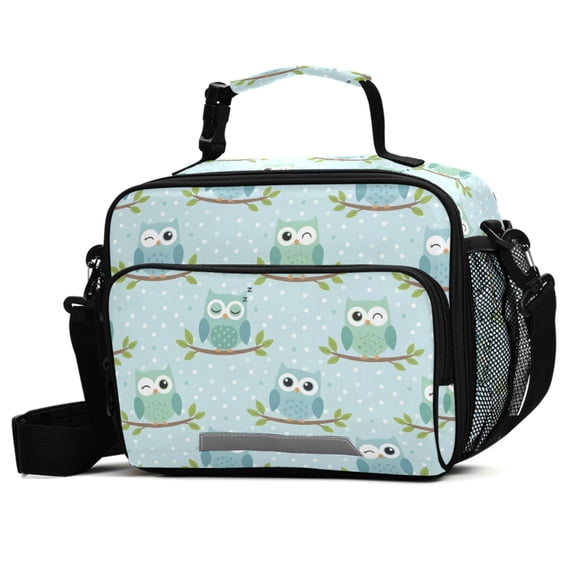 ALAZA Funny Owls Lunch Box Insulated Cooler Bag Reusable Tote Bags with ...