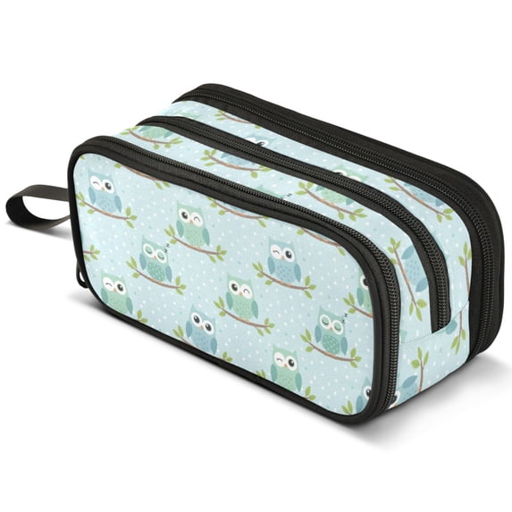ALAZA Funny Owls Pencil Case Bag Large 3 Compartment Pen Pouch Holder ...