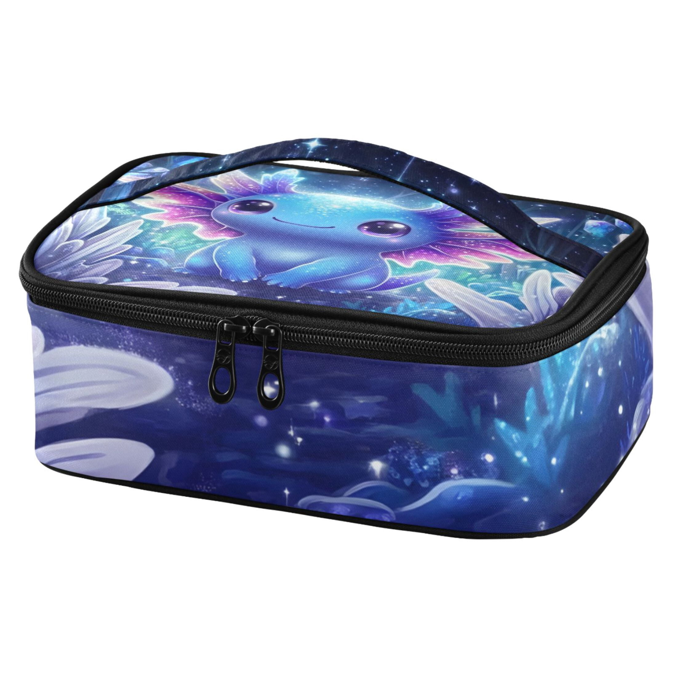 ALAZA Galaxy Axolotl Night Lunch Box Insulated Reusable Cooler Tote Bag ...