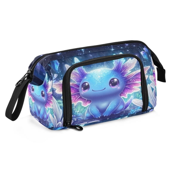 ALAZA Galaxy Axolotl Night Pencil Pouch Big Capacity Pencil Case Zipper ...