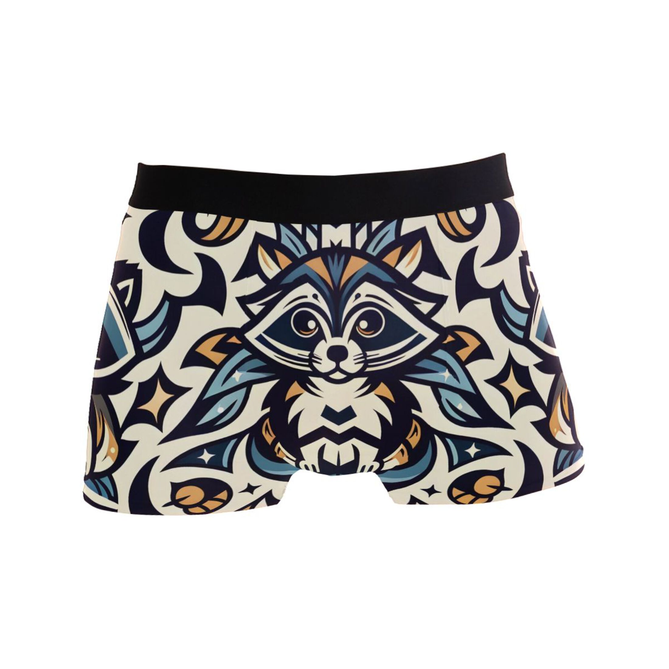 ALAZA Geometric Arrow in Black and Gold Colors Animal Raccoon Icon Mens ...