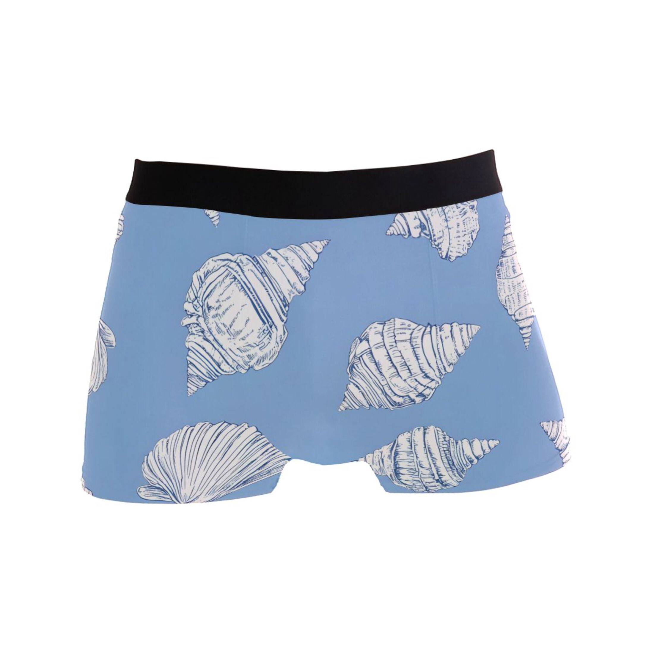 ALAZA Geometric Arrow in Black and Gold Colors Conch on Blue Mens Boxer ...