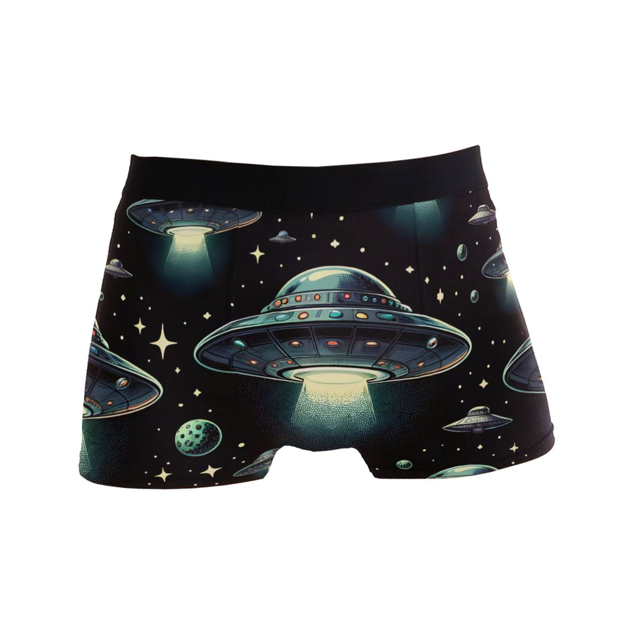 ALAZA Geometric Arrow in Black and Gold Colors Cosmos Space Mens Boxer ...