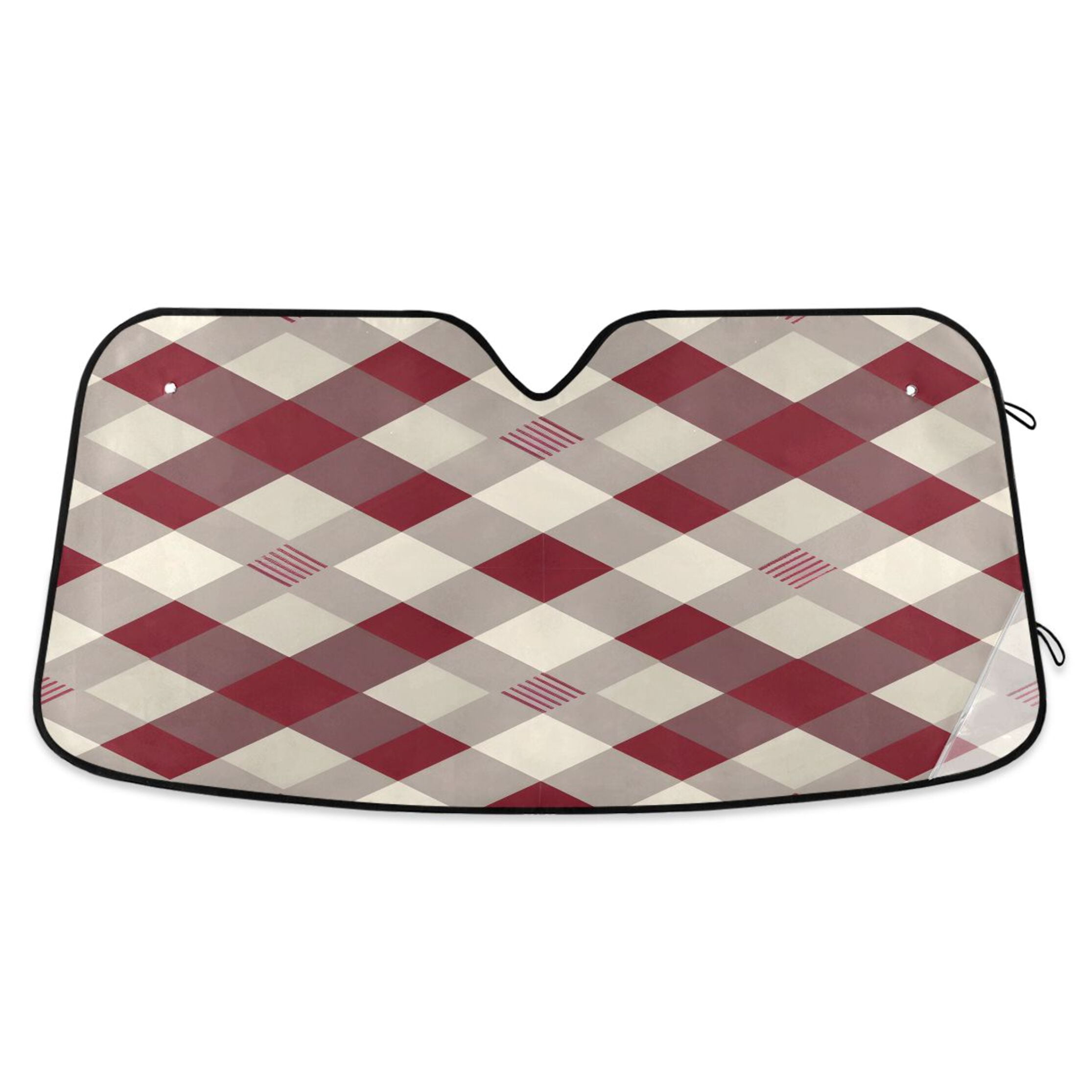 ALAZA Geometric Checkered Grid Pattern Windshield Sun Shade Car ...