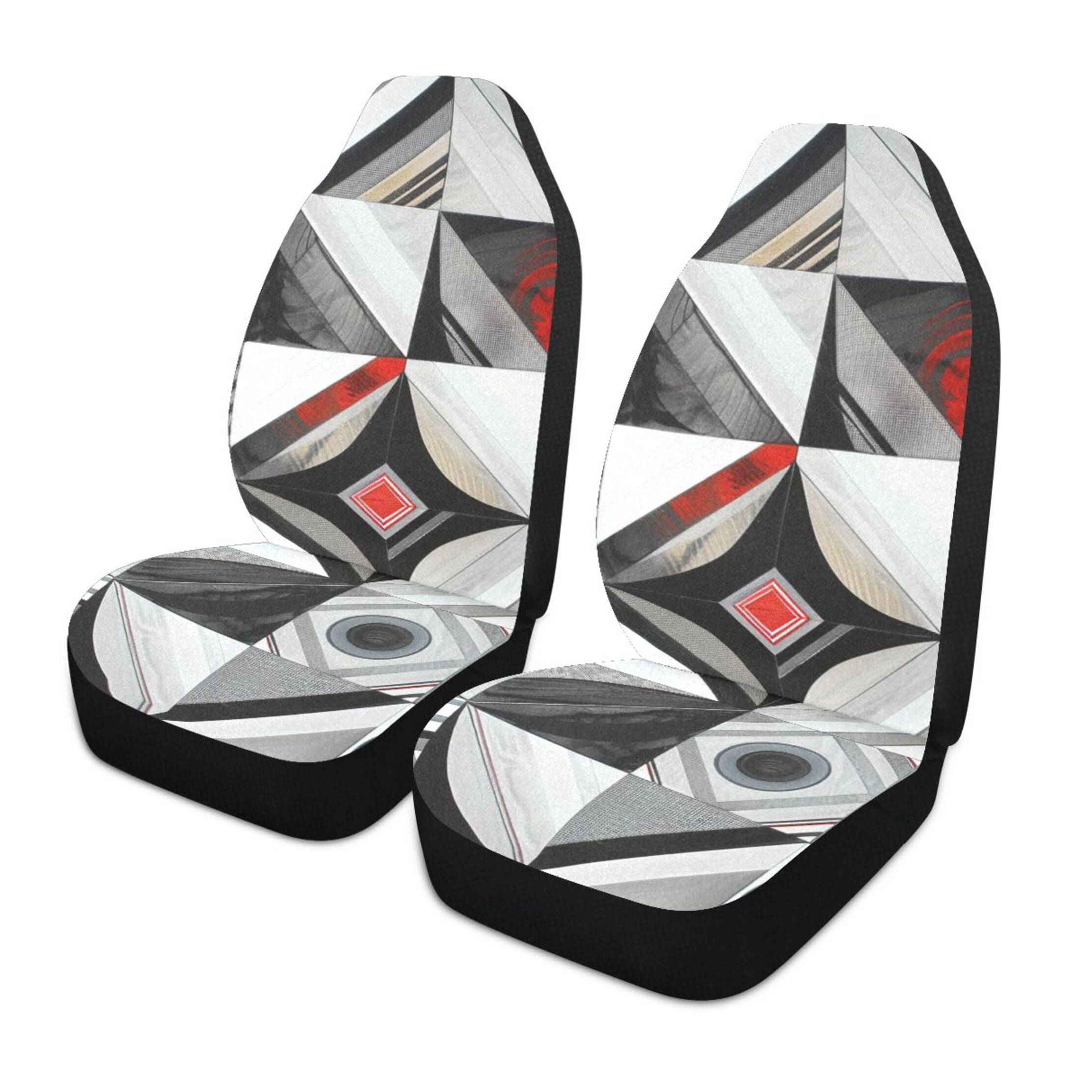 ALAZA Geometric Plaid Checkered Pattern Car Seat Covers 2 PCs Universal ...
