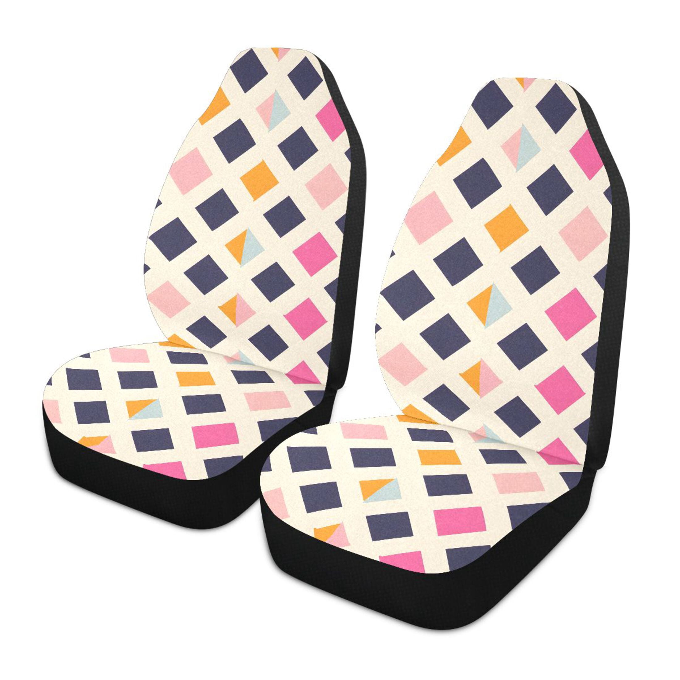 ALAZA Geometry Colorful Car Seat Covers 2 PCs Universal Auto Front ...