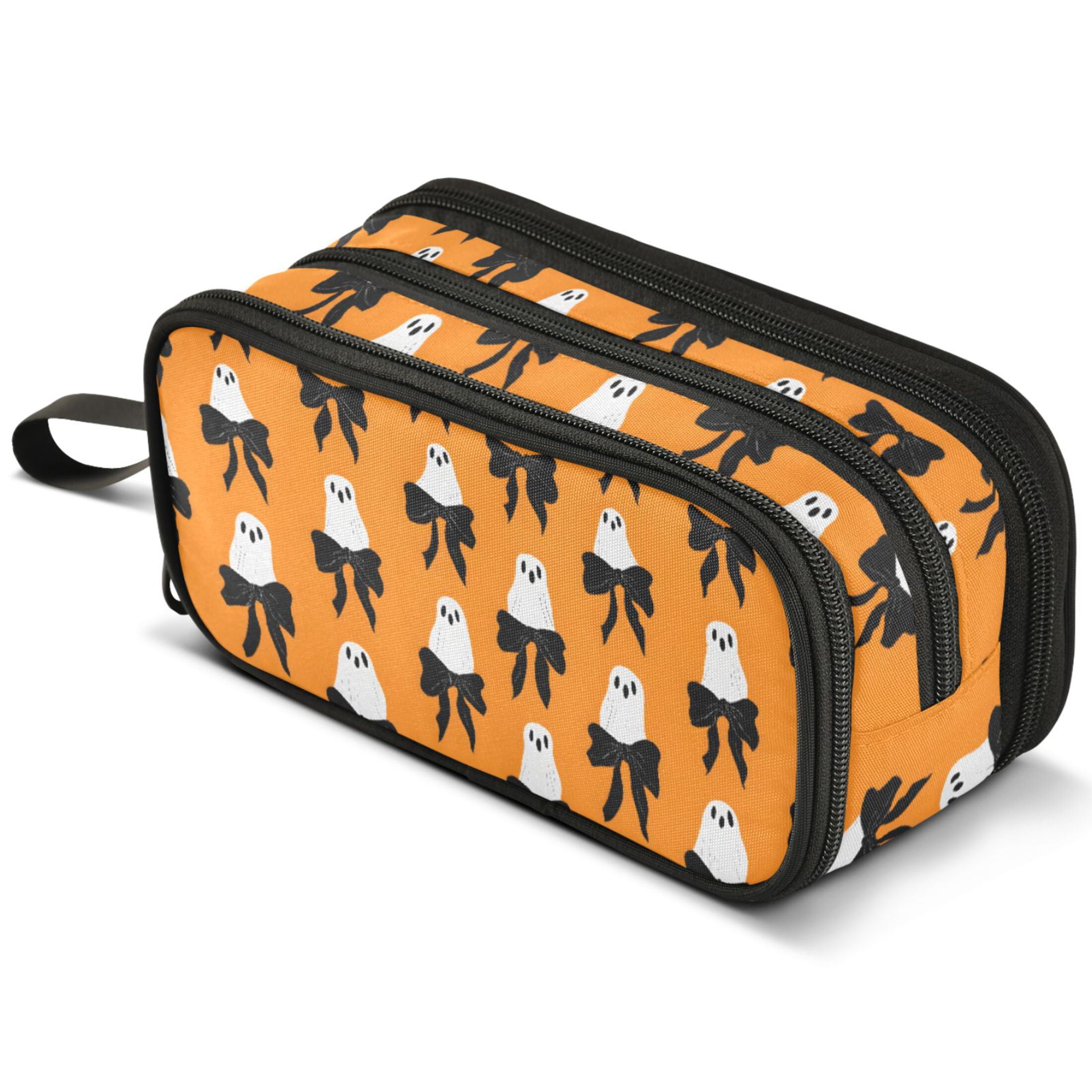 ALAZA Ghosts Bows Pencil Case Bag Large 3 Compartment Pen Pouch Holder ...