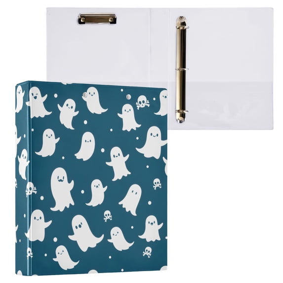 ALAZA Ghosts Skull Hardcover 3 Ring Binder 1.5" D-Rings with Interior ...
