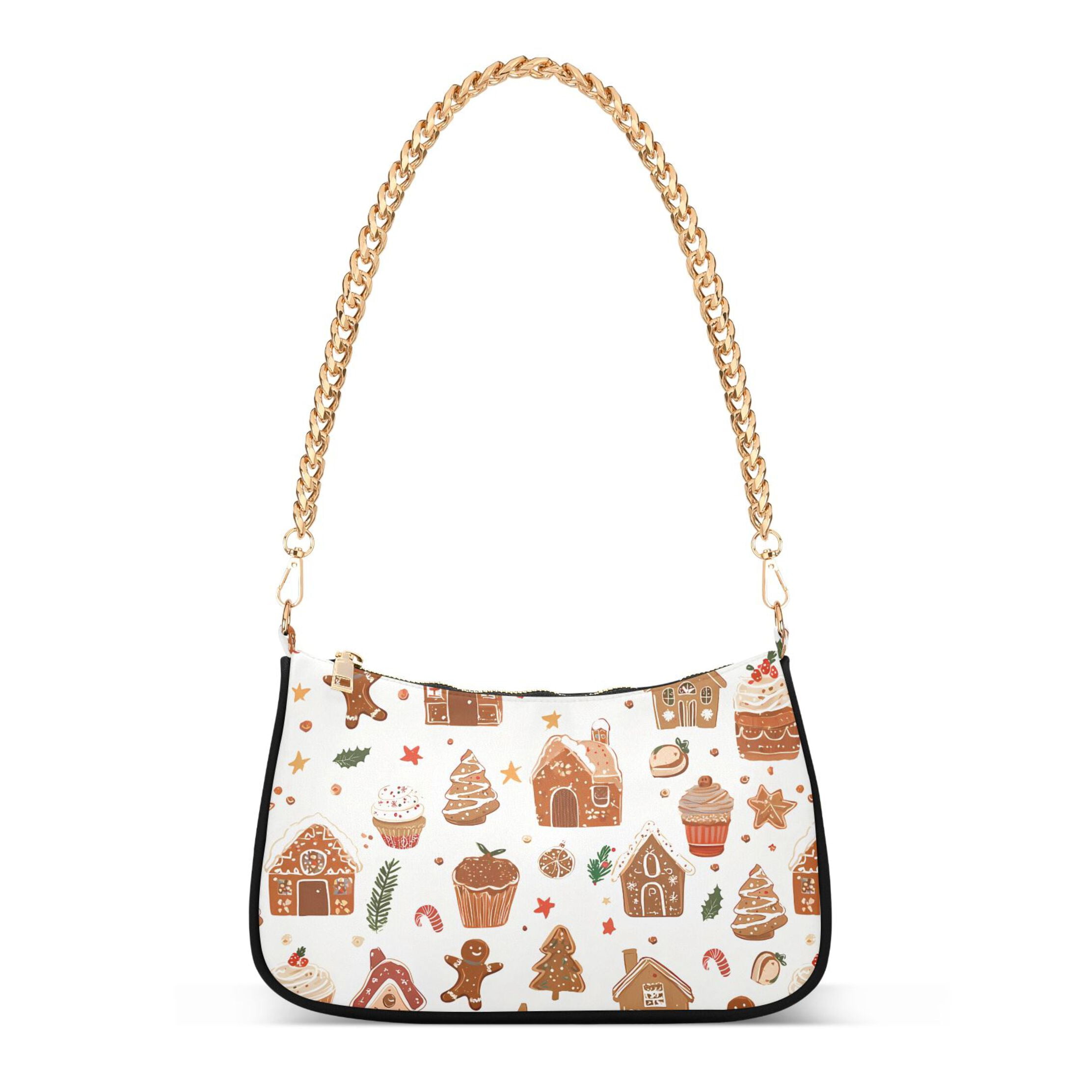 ALAZA Gingerbread Christmas Cakes Women's Chain Shoulder Bag Hobo ...