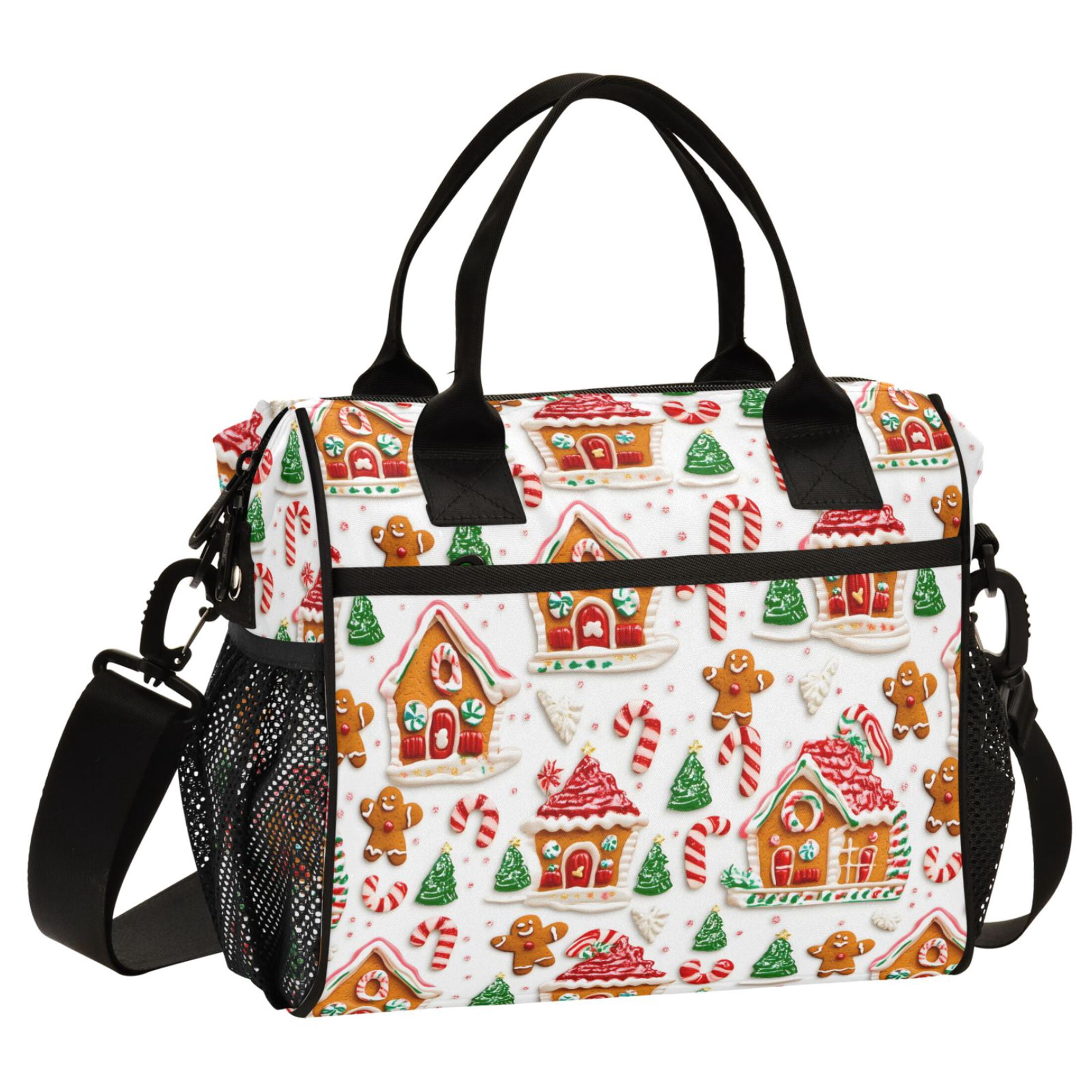 ALAZA Gingerbread Christmas Print Cooler Lunch Bag Insulated Reusable ...
