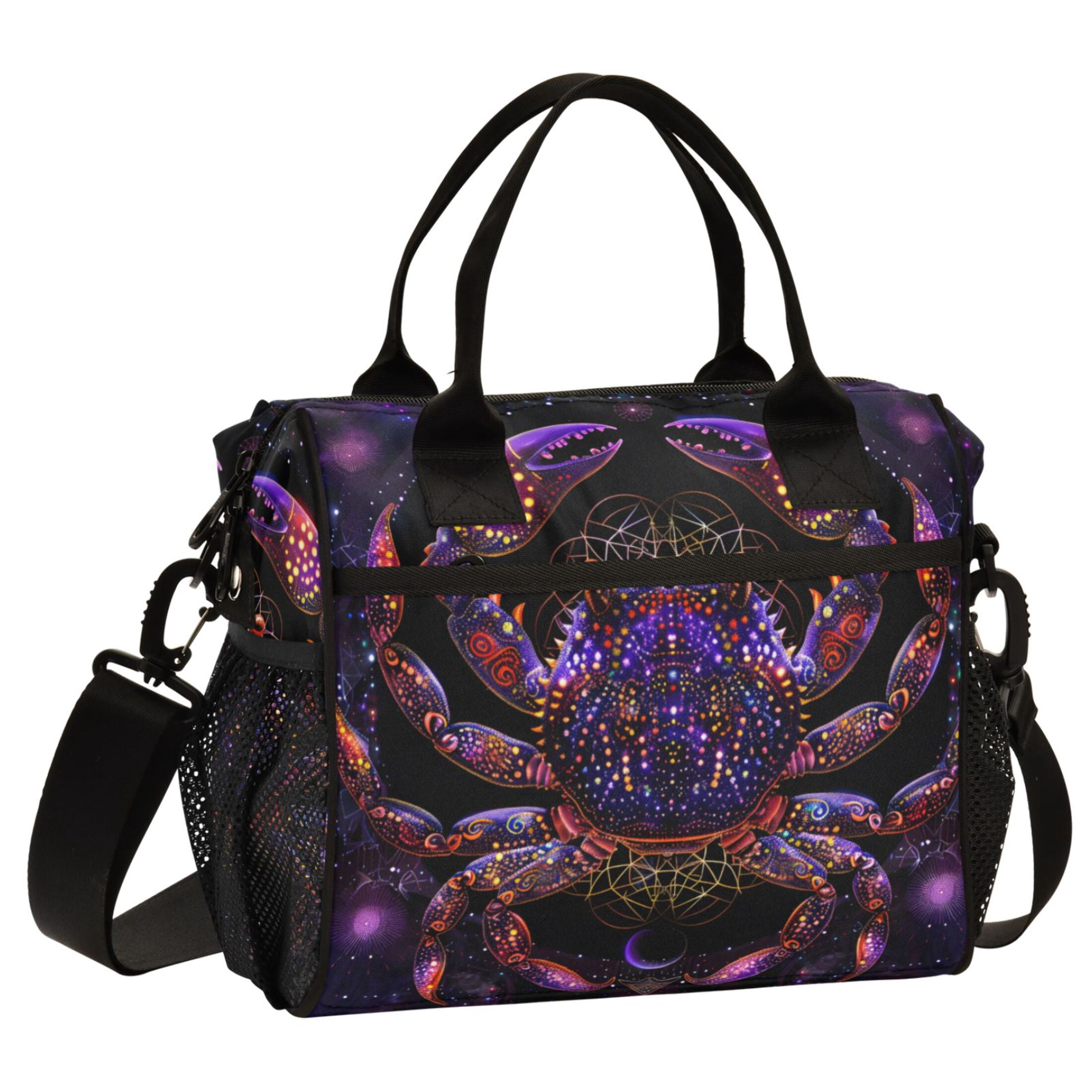 ALAZA Glitter Crab Print Cooler Lunch Bag Insulated Reusable Lunch Tote ...