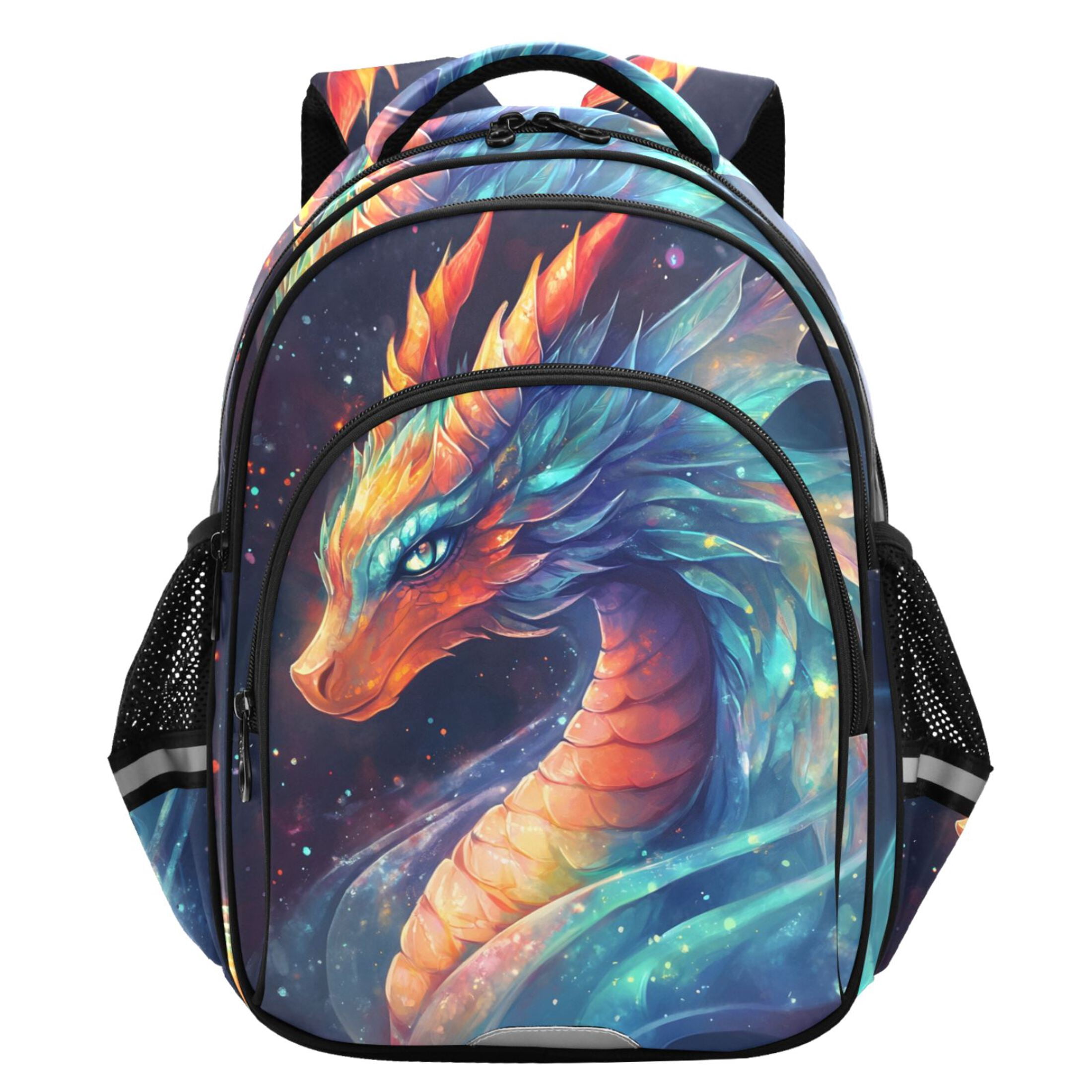 ALAZA Glitter Dragon School Backpack Elementary Bag Student Bookbag ...