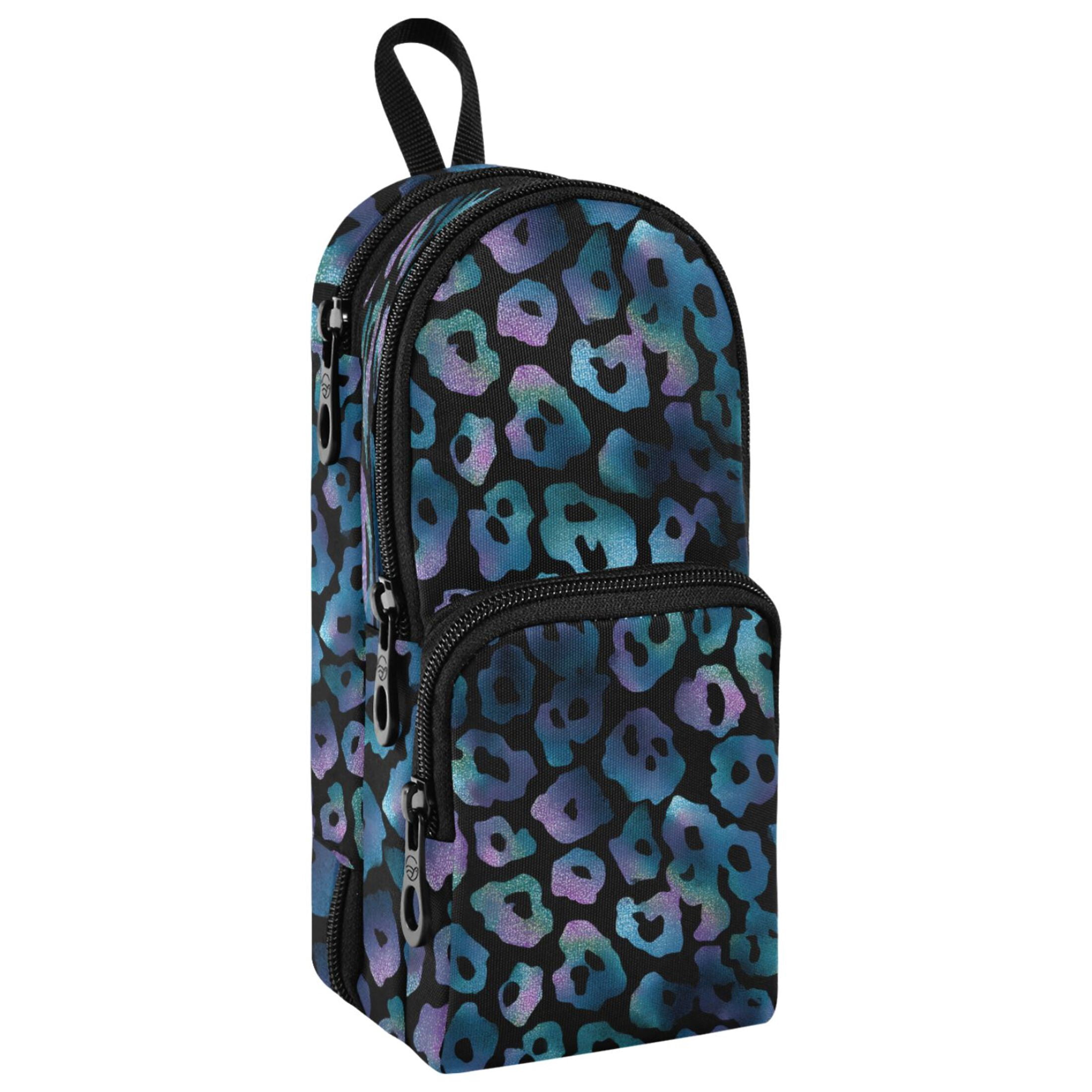 ALAZA Glittery Leopard Pencil Case Pen Pouch Stationery Organizer Bag ...