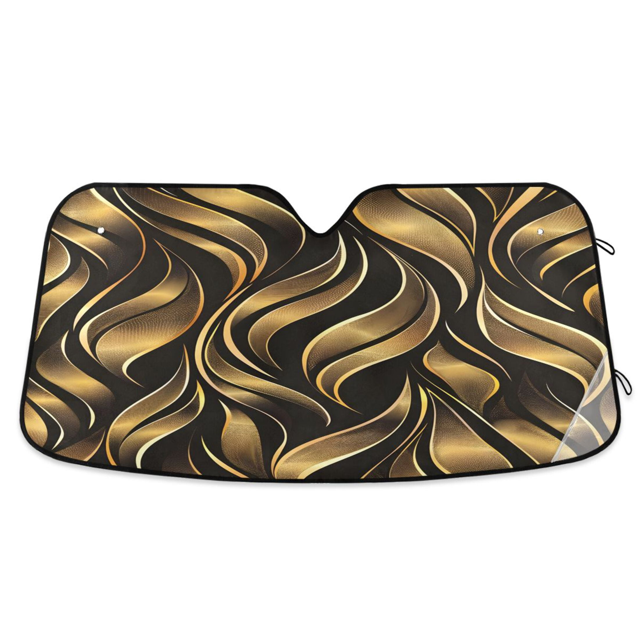 ALAZA Gold Tropical Leaves Windshield Sun Shade Car Foldable Sun Visor ...