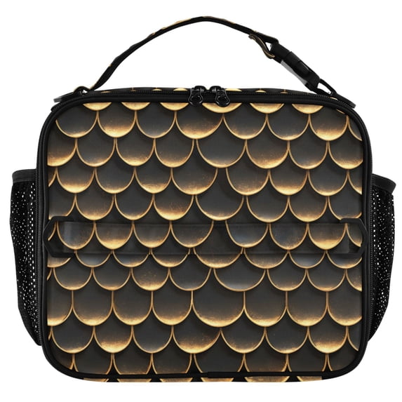 ALAZA Golden Dragon Scales Pattern Insulated Lunch Box Lunch Bag Cooler ...