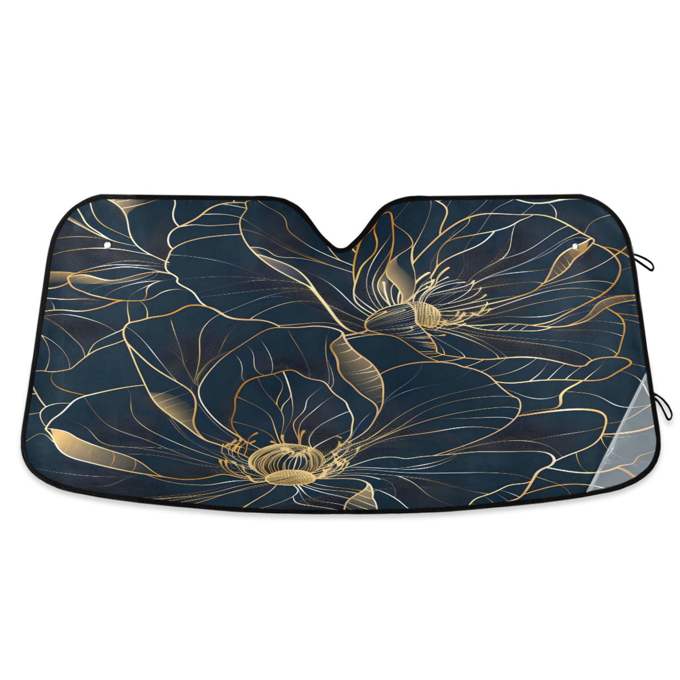 ALAZA Golden Rose Flower Windshield Sun Shade Car Foldable Sun Visor ...