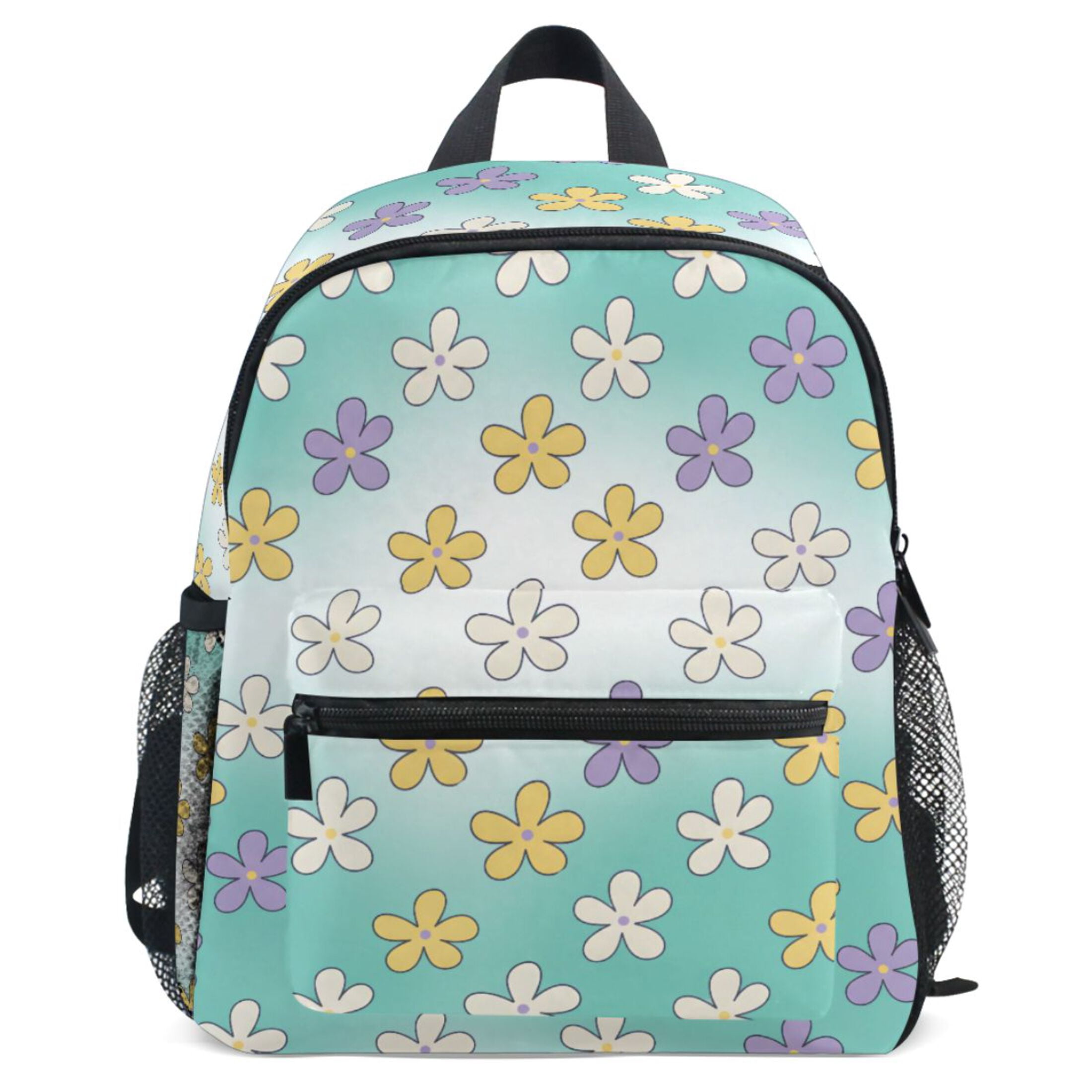 ALAZA Gradient Cute Flowers Pattern School Backpack Student Bookbag ...