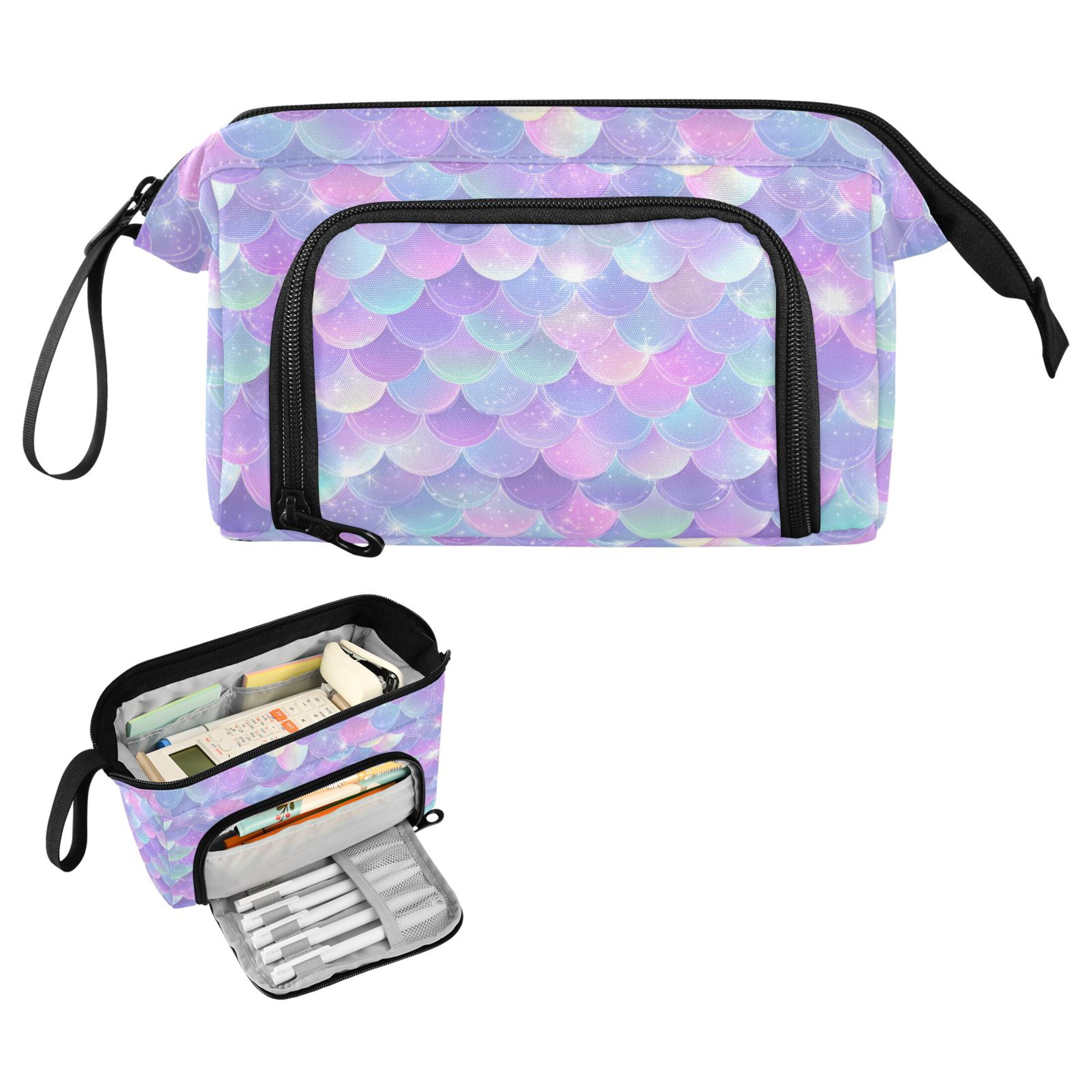 ALAZA Gradient Fish Scales Pencil Pouch Big Capacity Pencil Case Zipper ...