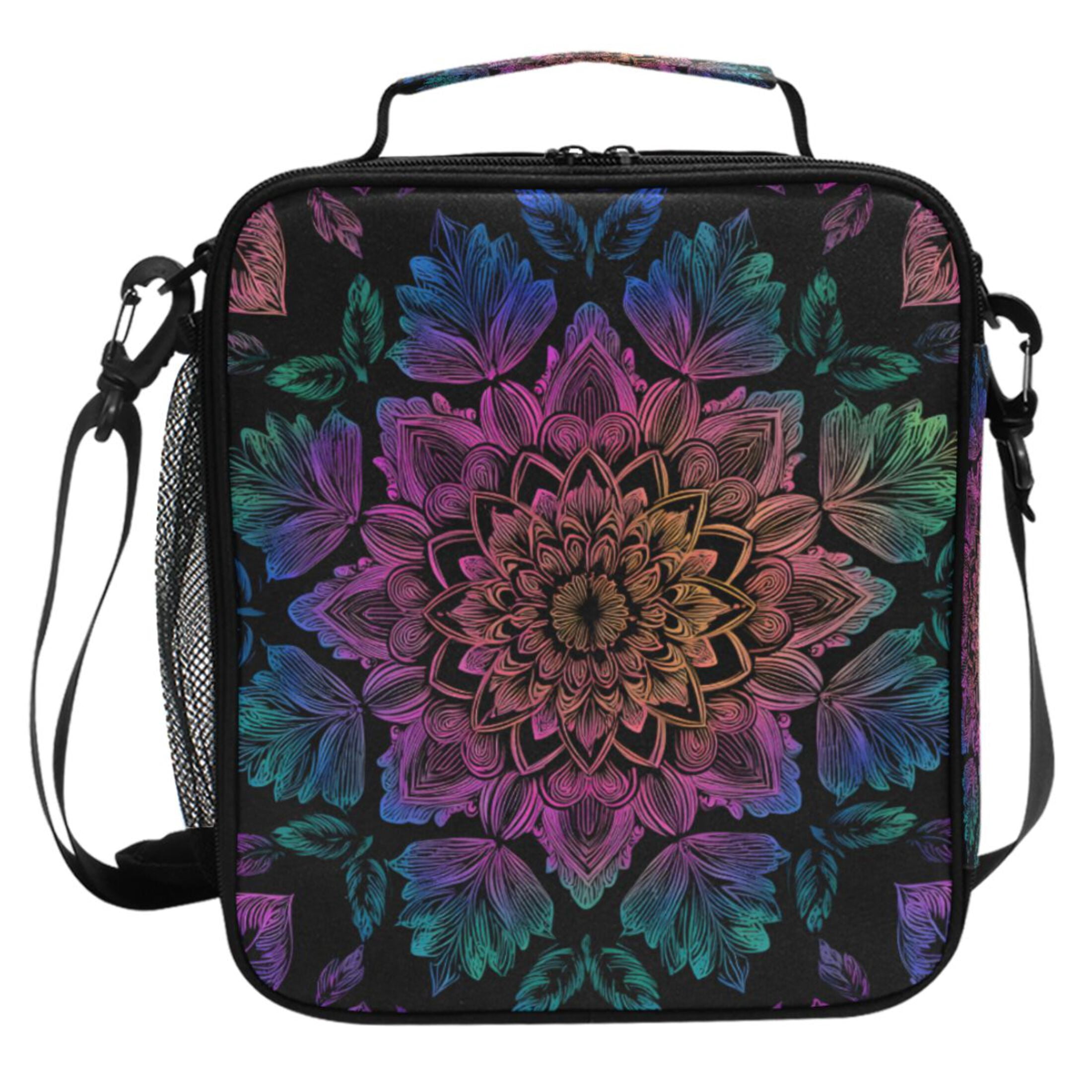 ALAZA Gradient Flowers Lunch Box Insulated Cooler Lunch Bag with ...