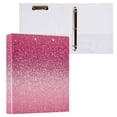 ALAZA Gradient Glitter Pink Hardcover 3 Ring Binder 1.5" D-Rings with ...