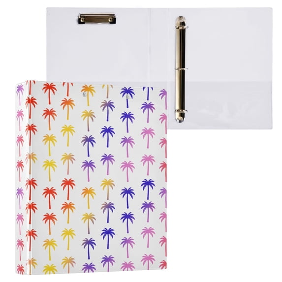 ALAZA Gradient Palm Tree Hardcover 3 Ring Binder 1.5" D-Rings with ...