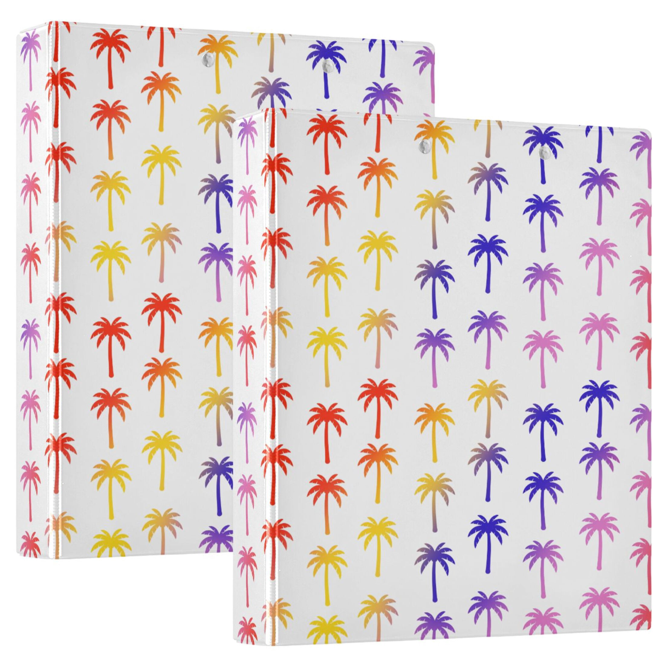 ALAZA Gradient Palm Tree Hardcover 3 Ring Binder 1.5" D-Rings with ...
