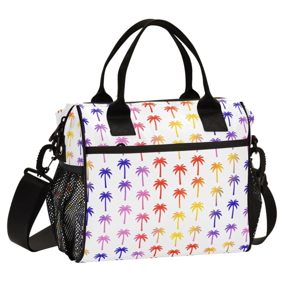 ALAZA Gradient Palm Tree Print Cooler Lunch Bag Insulated Reusable ...