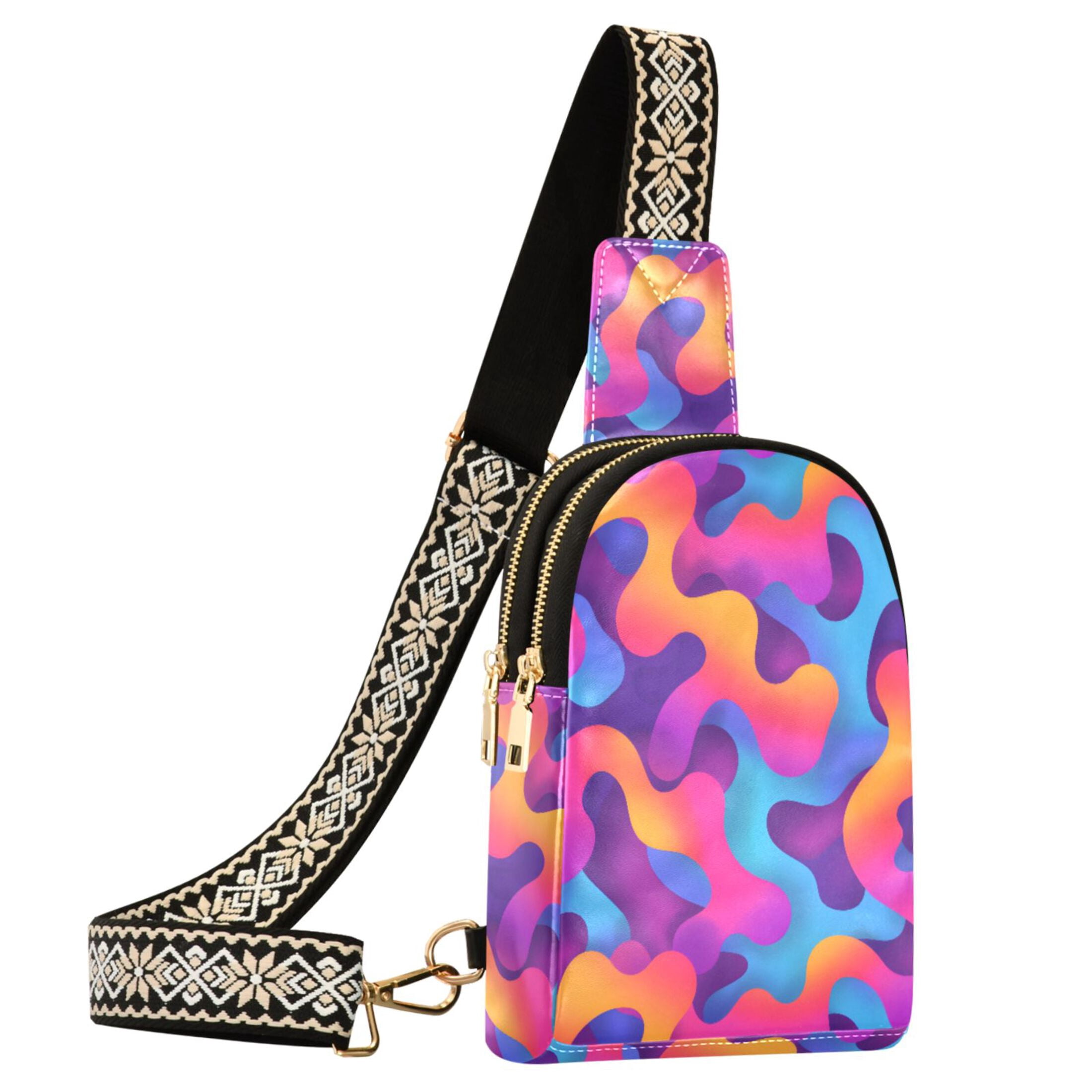 ALAZA Gradient Rainbow Sling Bag for Women Men Waterproof Crossbody ...