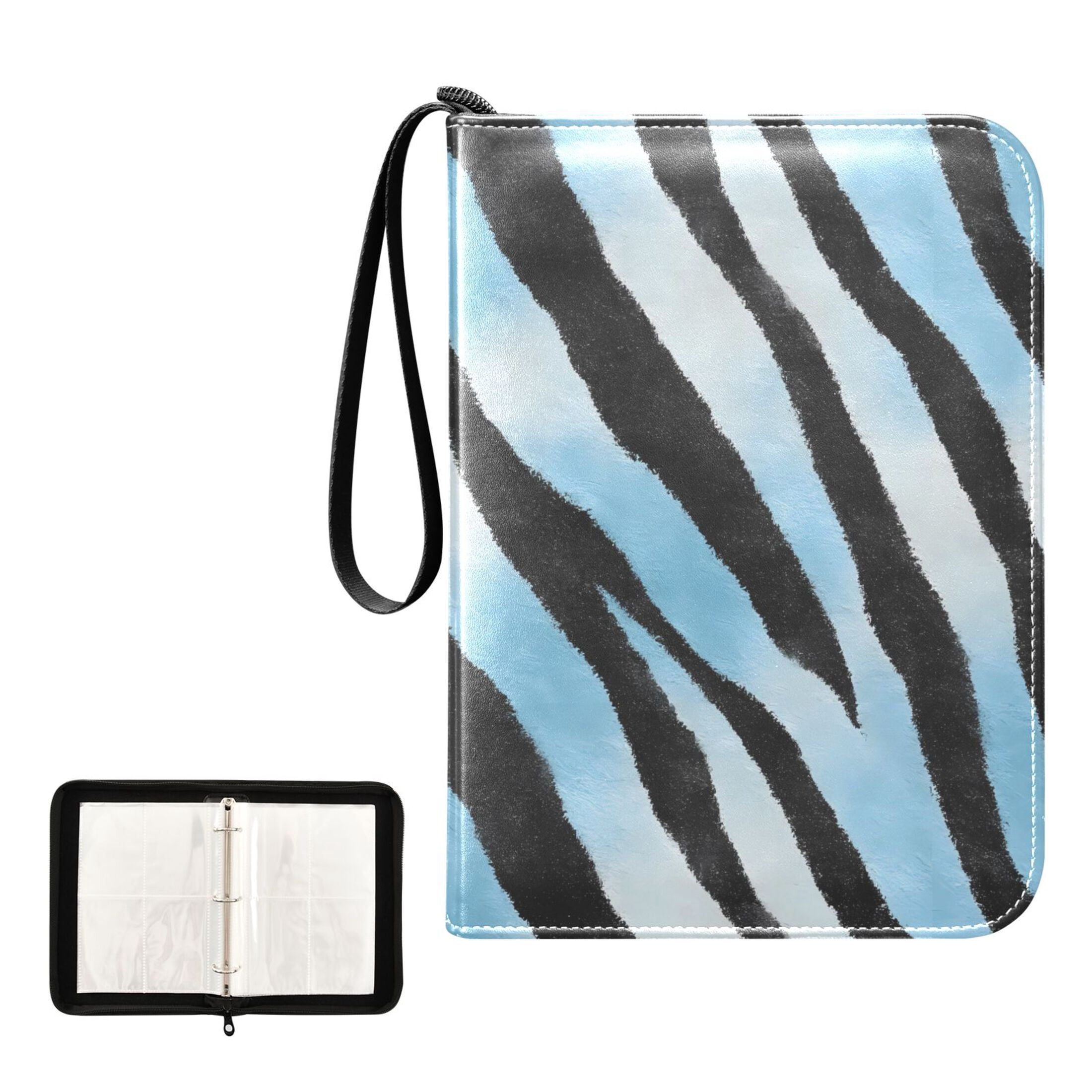 ALAZA Gradient Zebra Pattern Trading Card Binder 4 Pocket Cards ...
