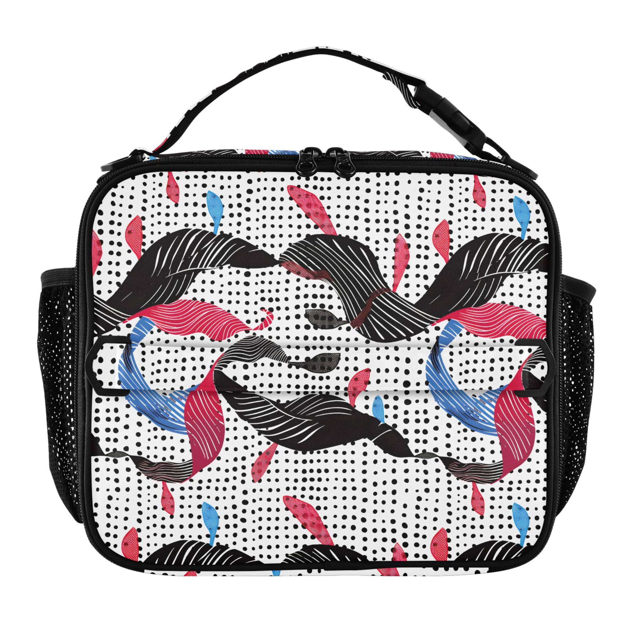ALAZA Graffiti Leave and Polka Dots Lunch Box Insulated Lunch Bag ...