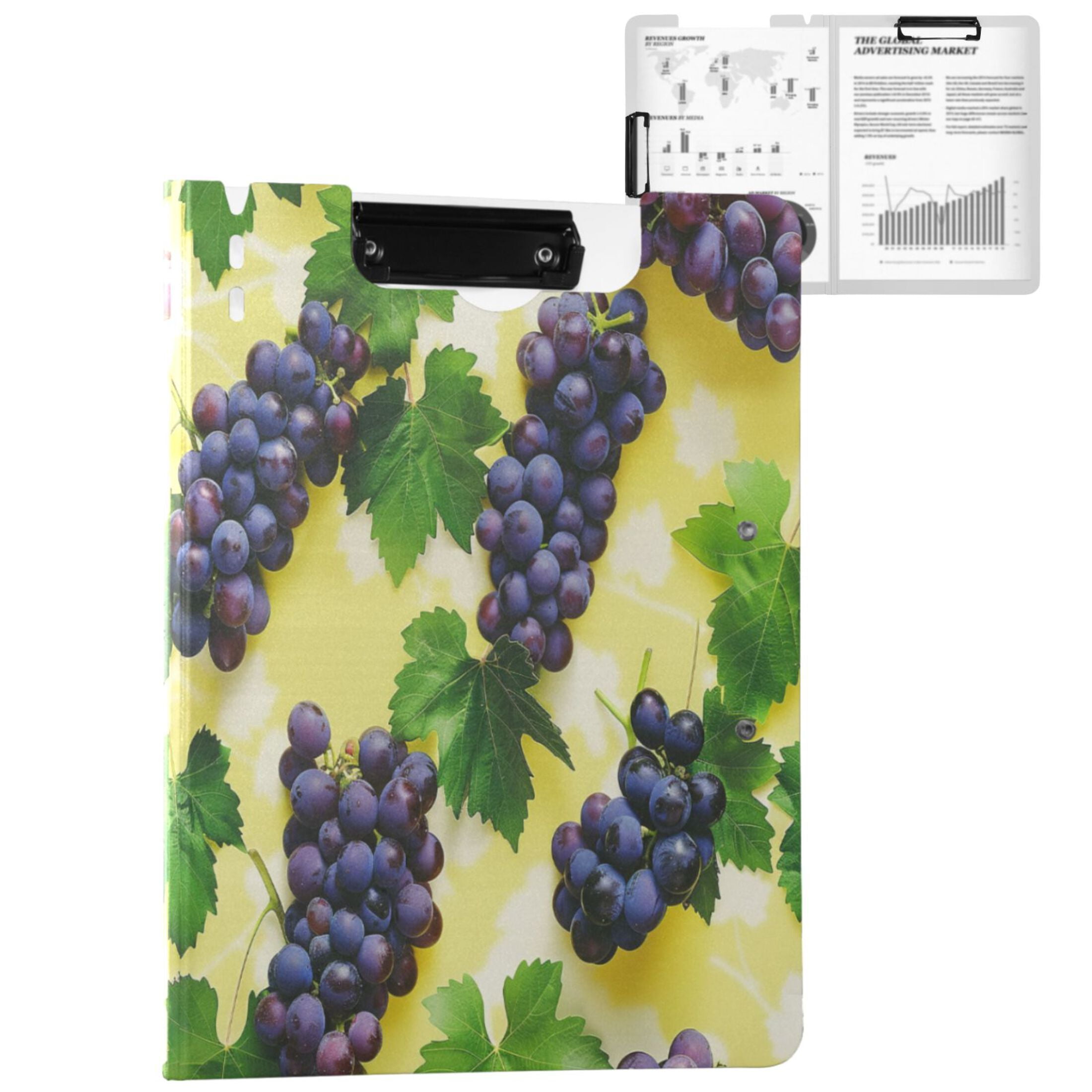 ALAZA Grapes Fruit A4 Foldable Clipboard 360 Degree Folder Binder ...