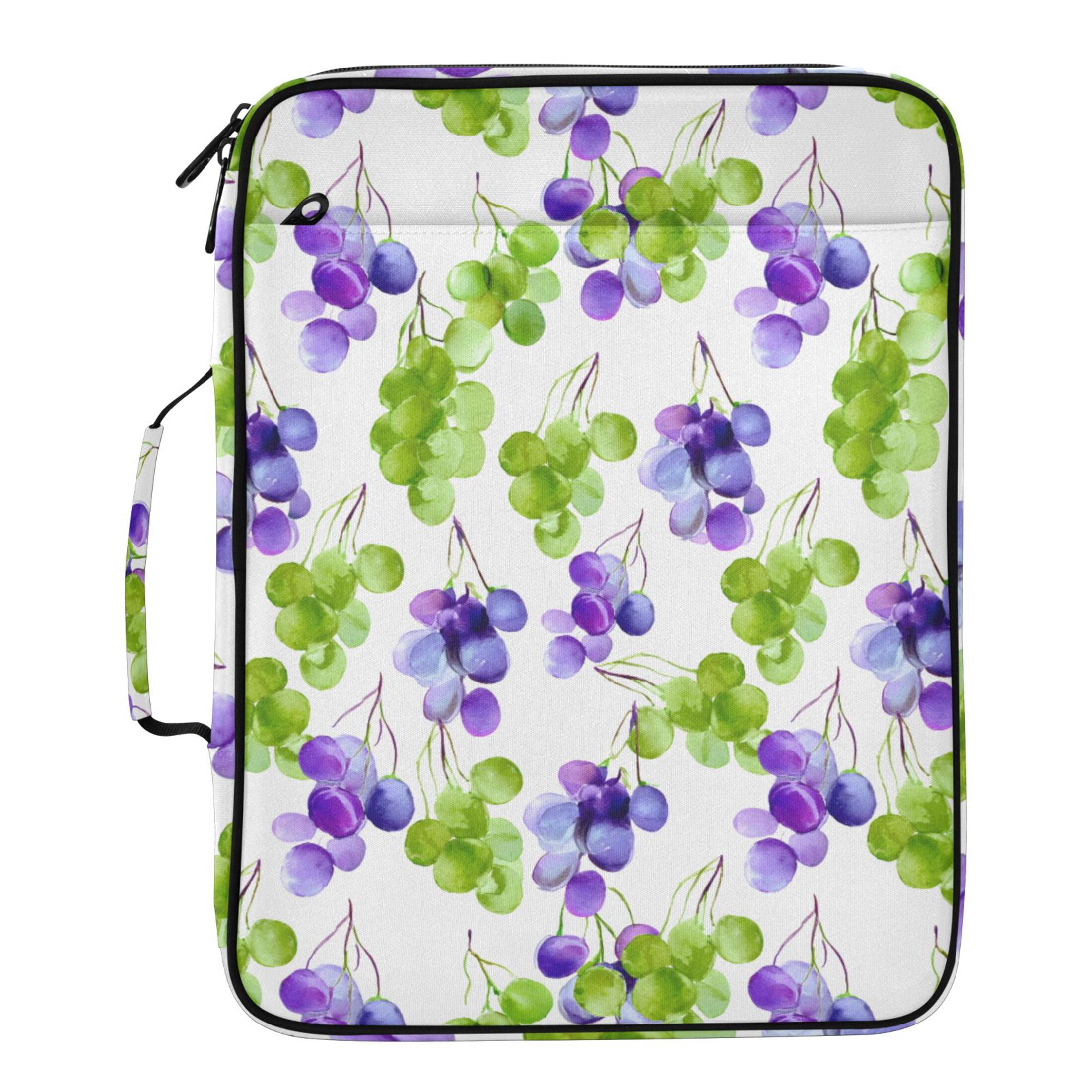 ALAZA Grapes Pattern Expanding Accordion File Folder 3 Ring Zipper ...