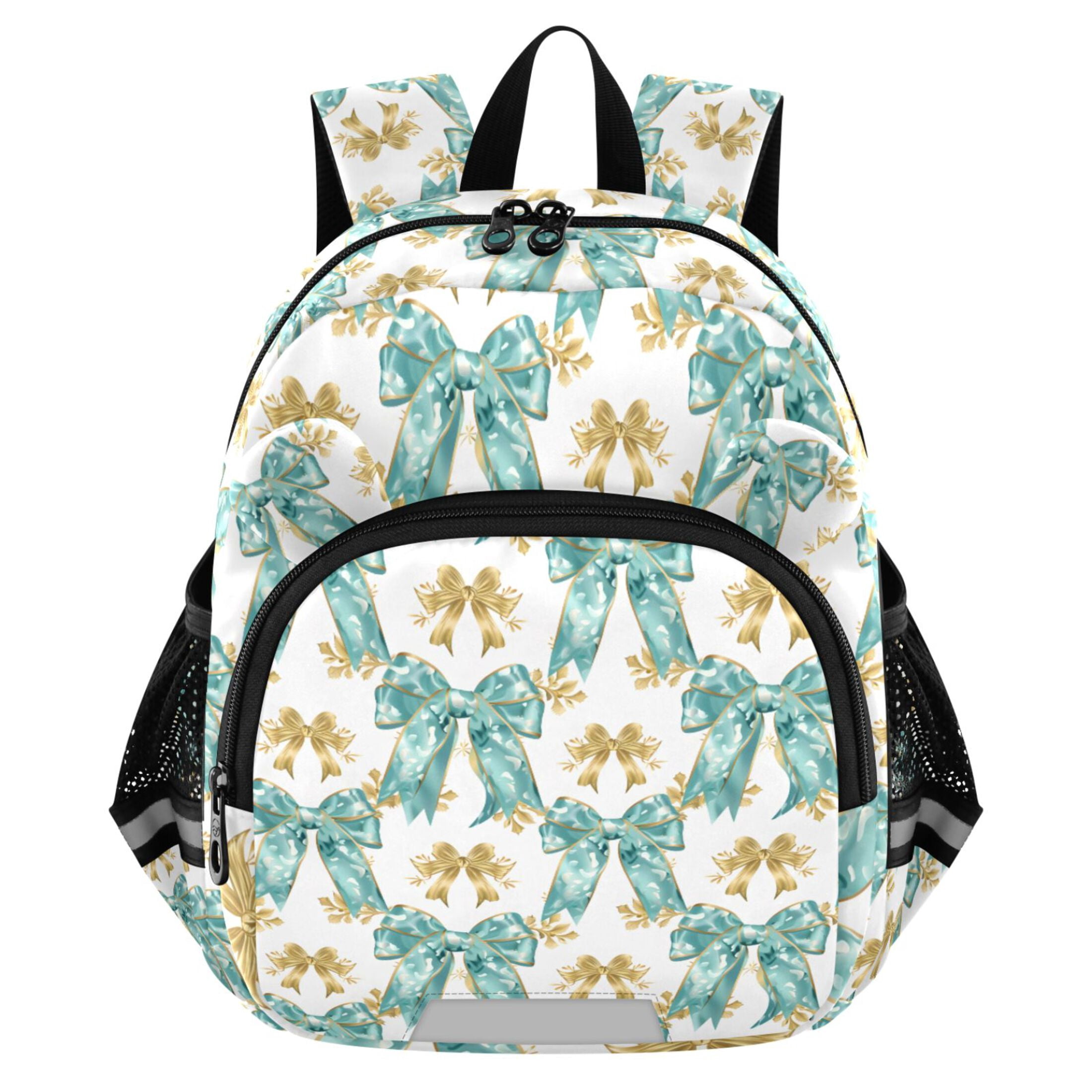 ALAZA Green Gold Bows Mini Backpack School Bookbag Age 3-7 Medium ...