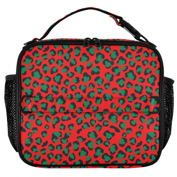 ALAZA Green Leopard Print Insulated Lunch Box Lunch Bag Cooler Tote ...