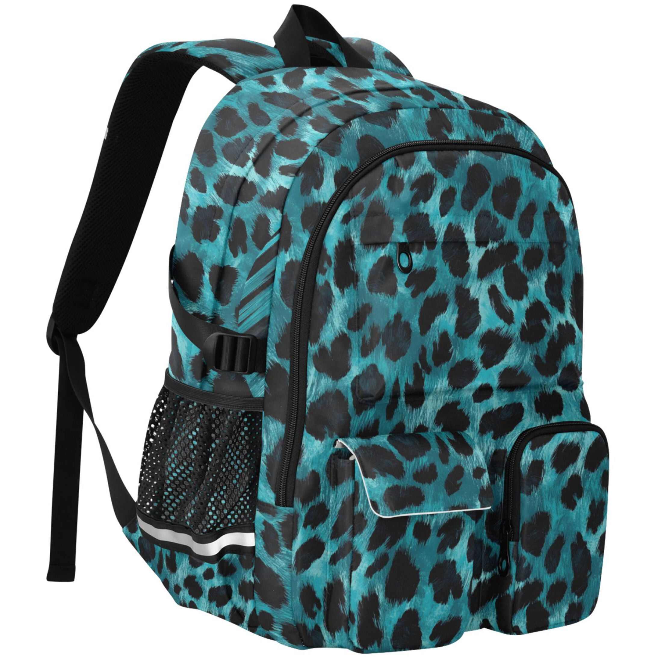 ALAZA Green Leopard Print Student Backpack School Bookbag Large Laptop ...