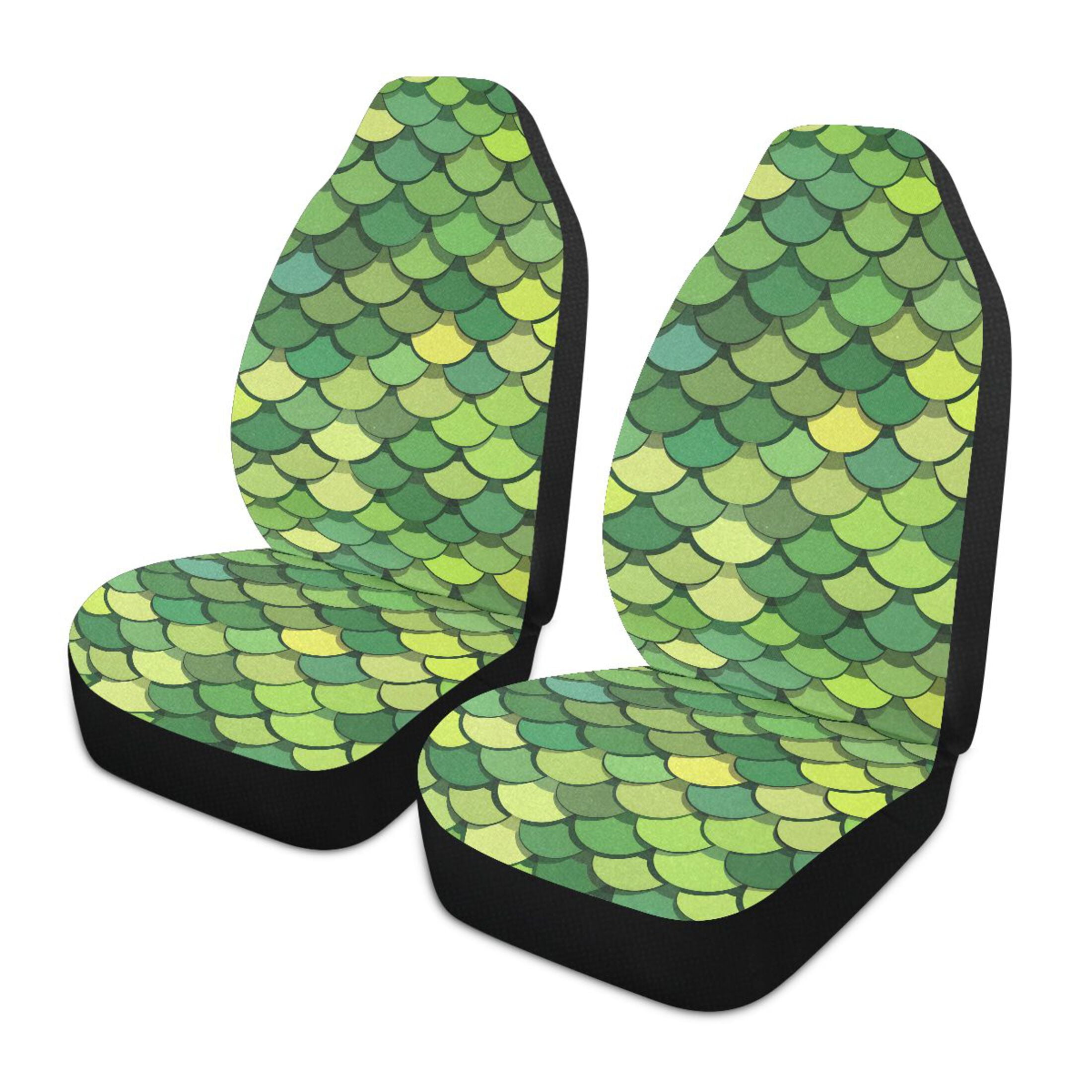 ALAZA Green Scales Car Seat Covers 2 PCs Universal Auto Front Seats ...