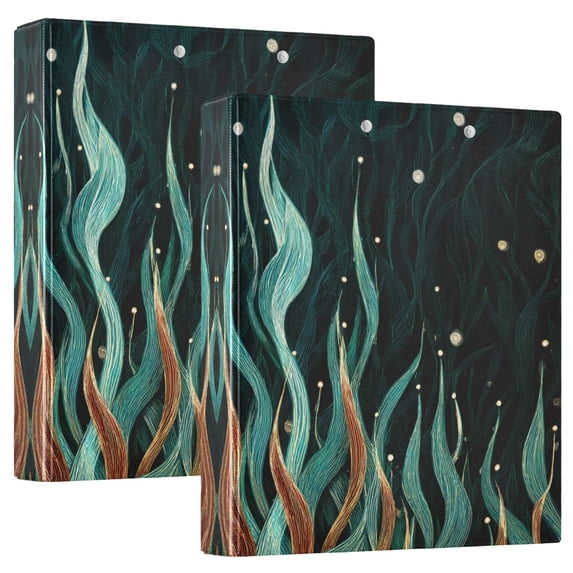 ALAZA Green Seaweed Hardcover 3 Ring Binder 1.5" D-Rings with Interior ...