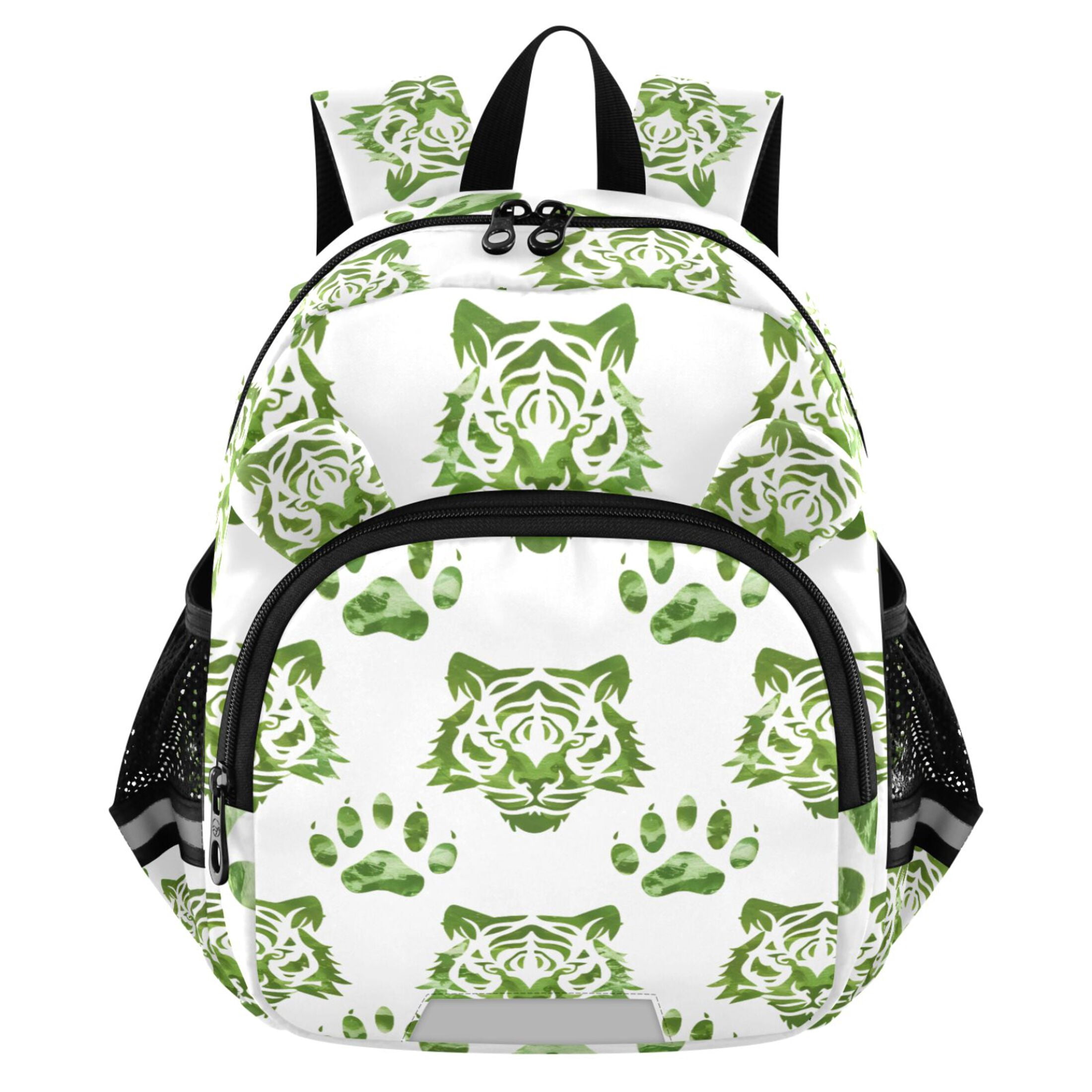 ALAZA Green Tiger and Paws Mini Backpack School Bookbag Age 3-7 Medium ...