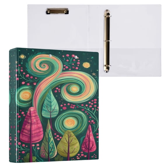 ALAZA Hand Draw Cherry Tree Hardcover 3 Ring Binder 1.5" D-Rings with ...